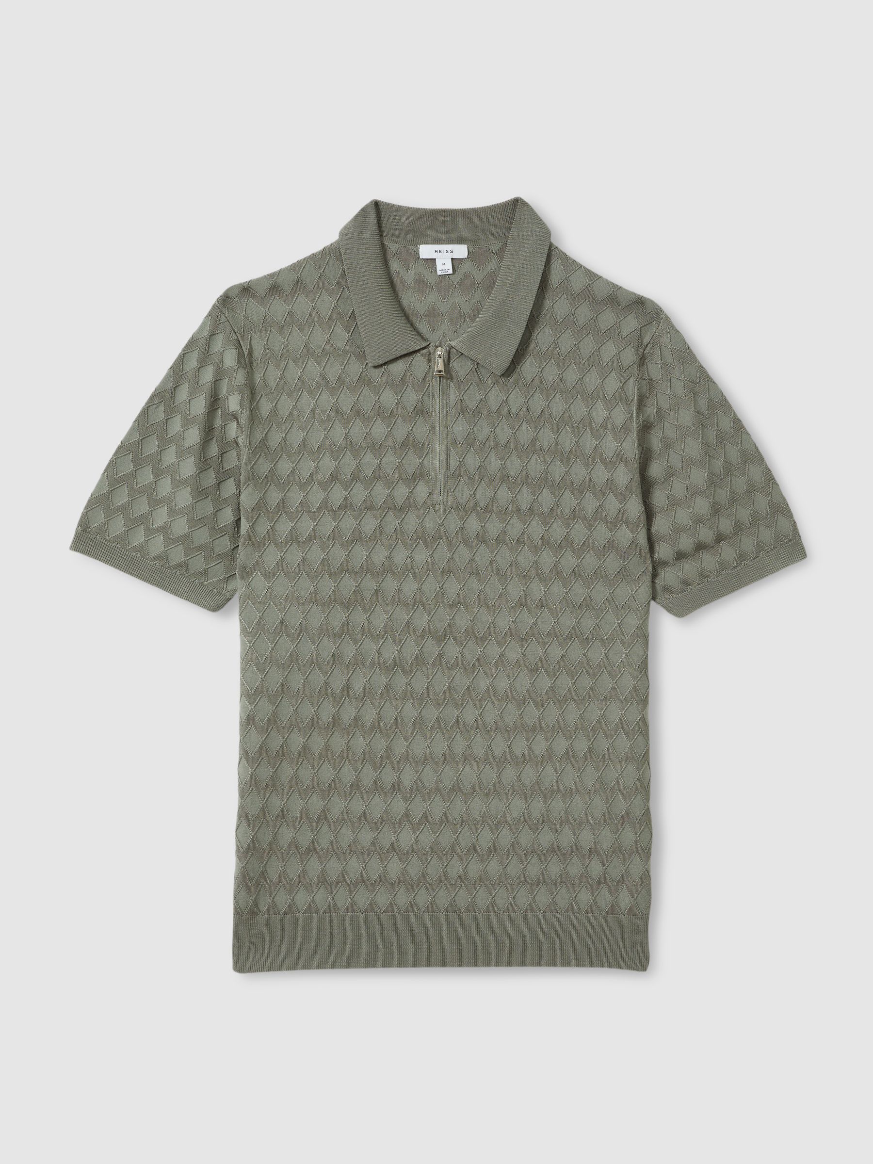 Buy Reiss Sage Rizzo Half Zip Knitted Polo Shirt from the Next UK ...