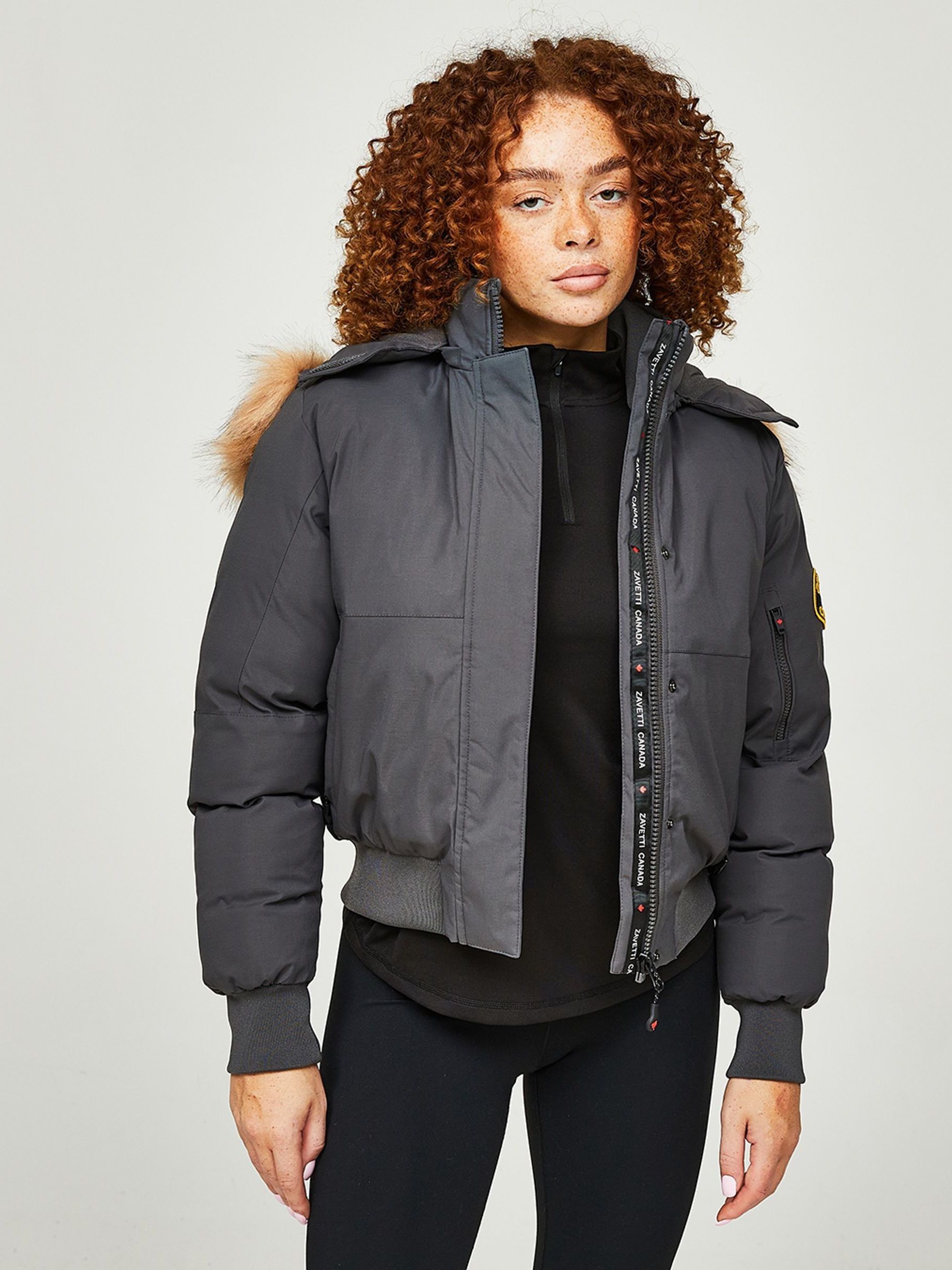 Buy Zavetti Canada Asphalt Olivia Bomber 100% Cotton Jacket from the ...