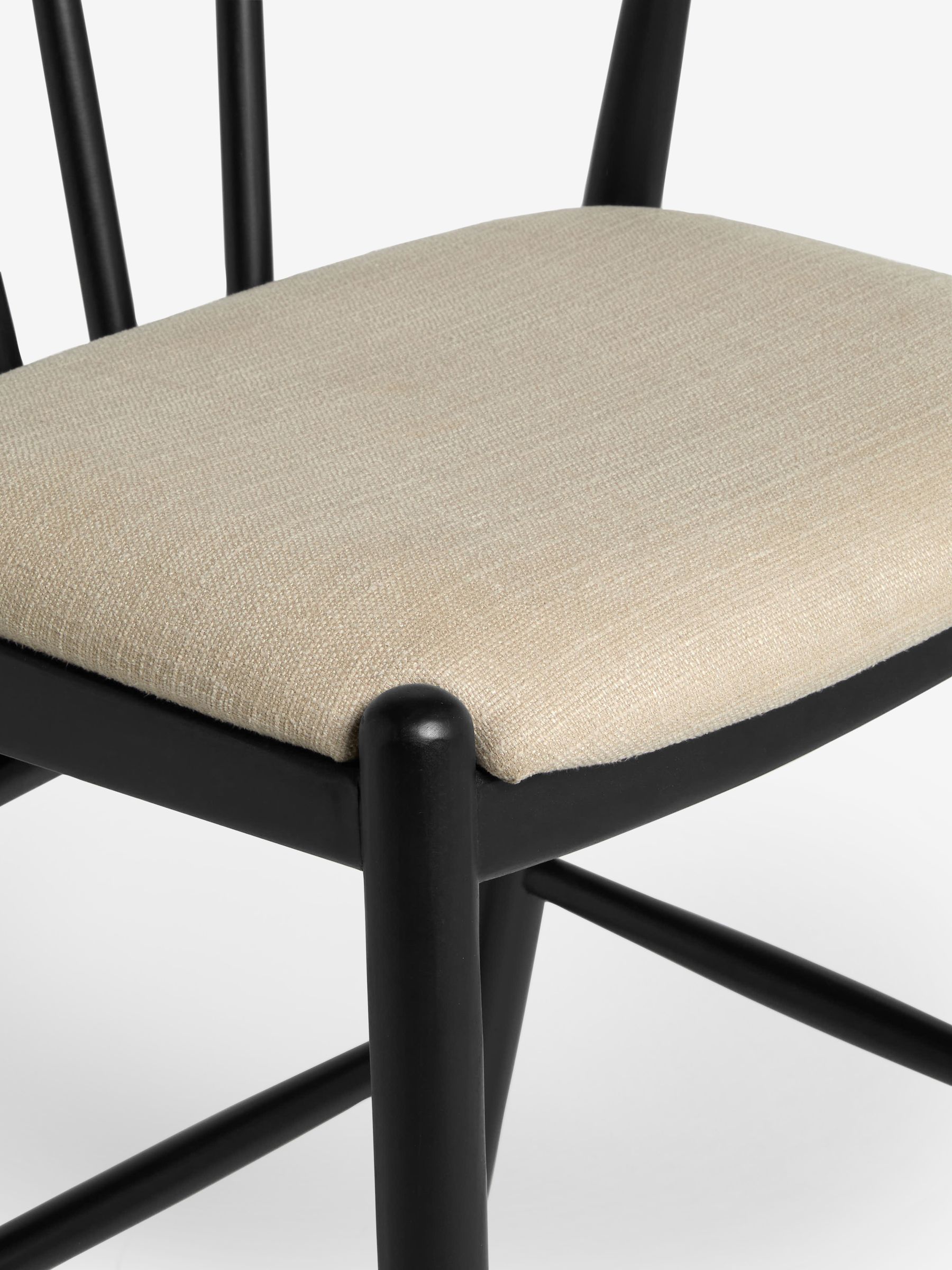 Buy Light Natural Black Stockholm Soft Linen Look Leg Bar Stool from ...