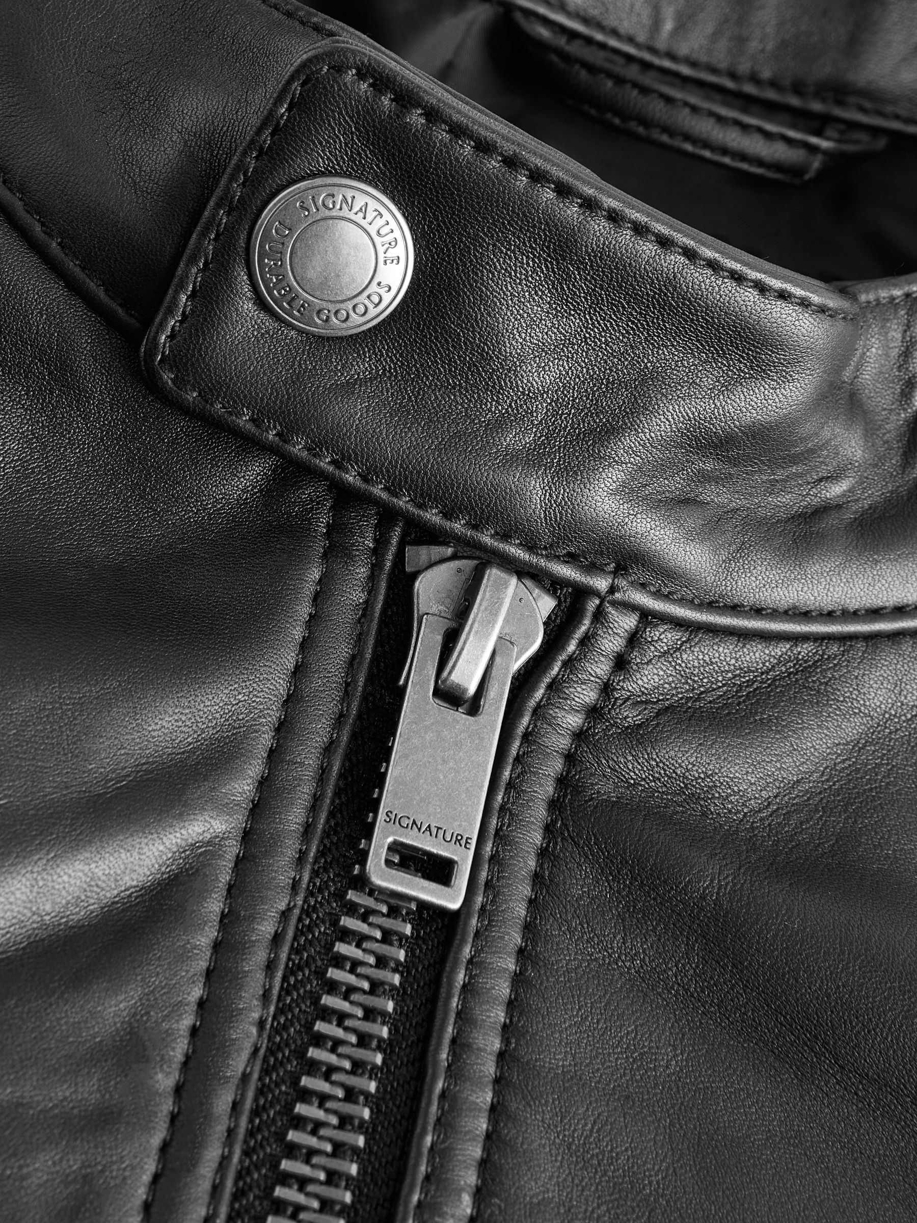 Buy Black Leather Signature Racer Jacket from Next Ireland