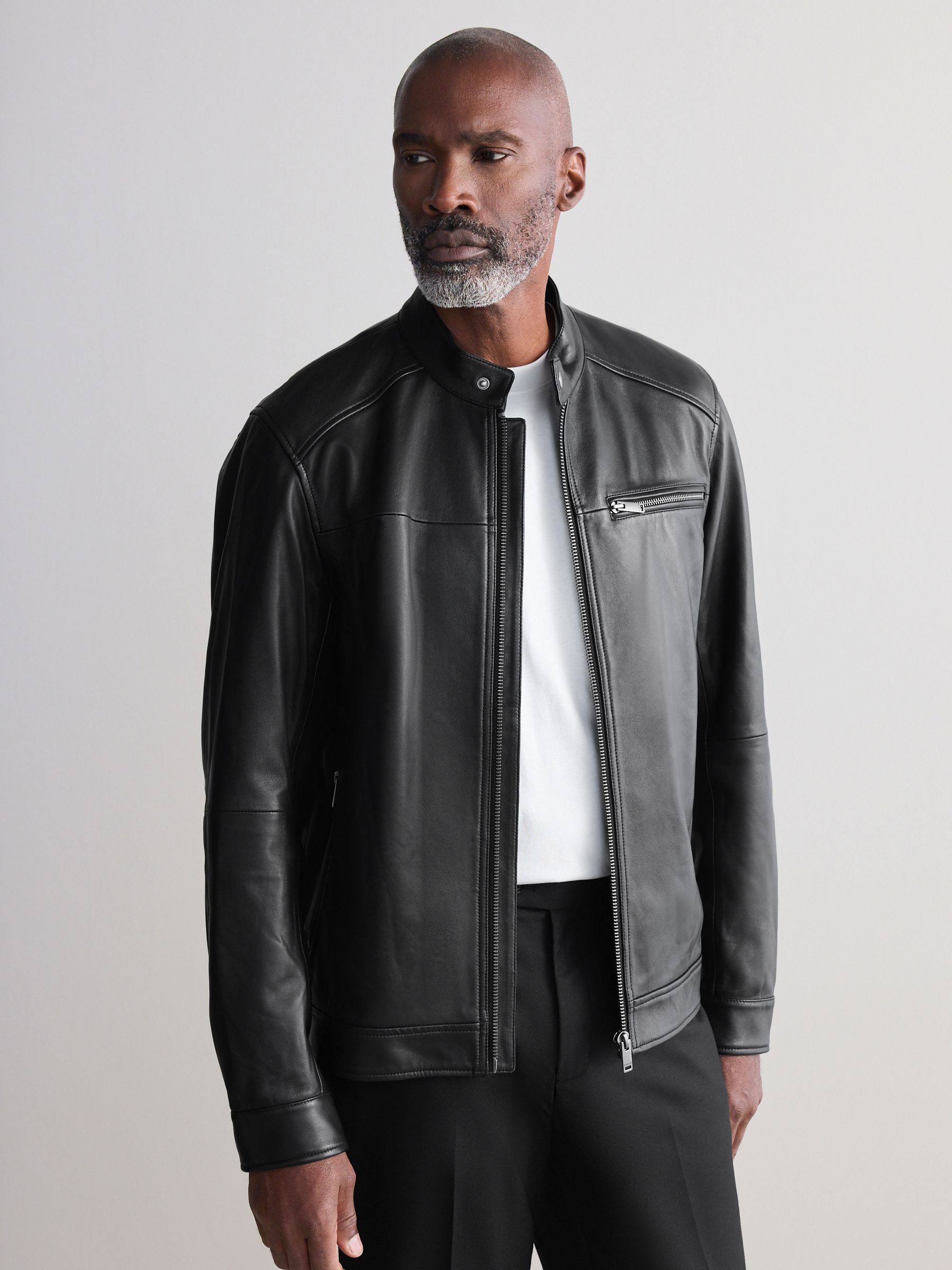 Buy Black Leather Signature Racer Jacket from Next Ireland