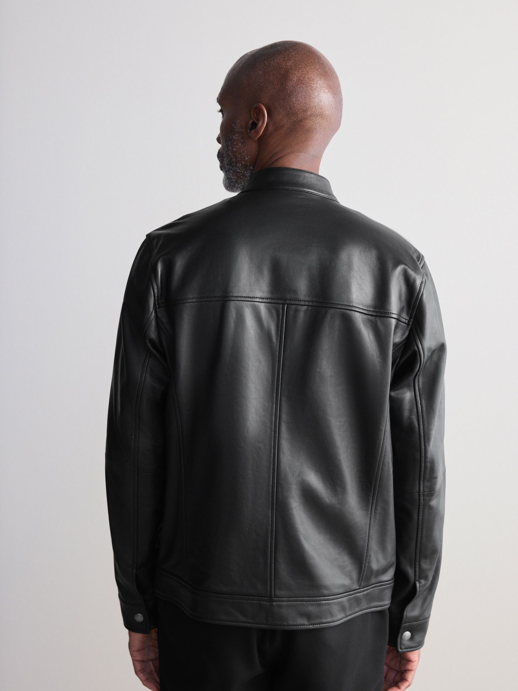 Buy Black Leather Signature Racer Jacket from Next Ireland