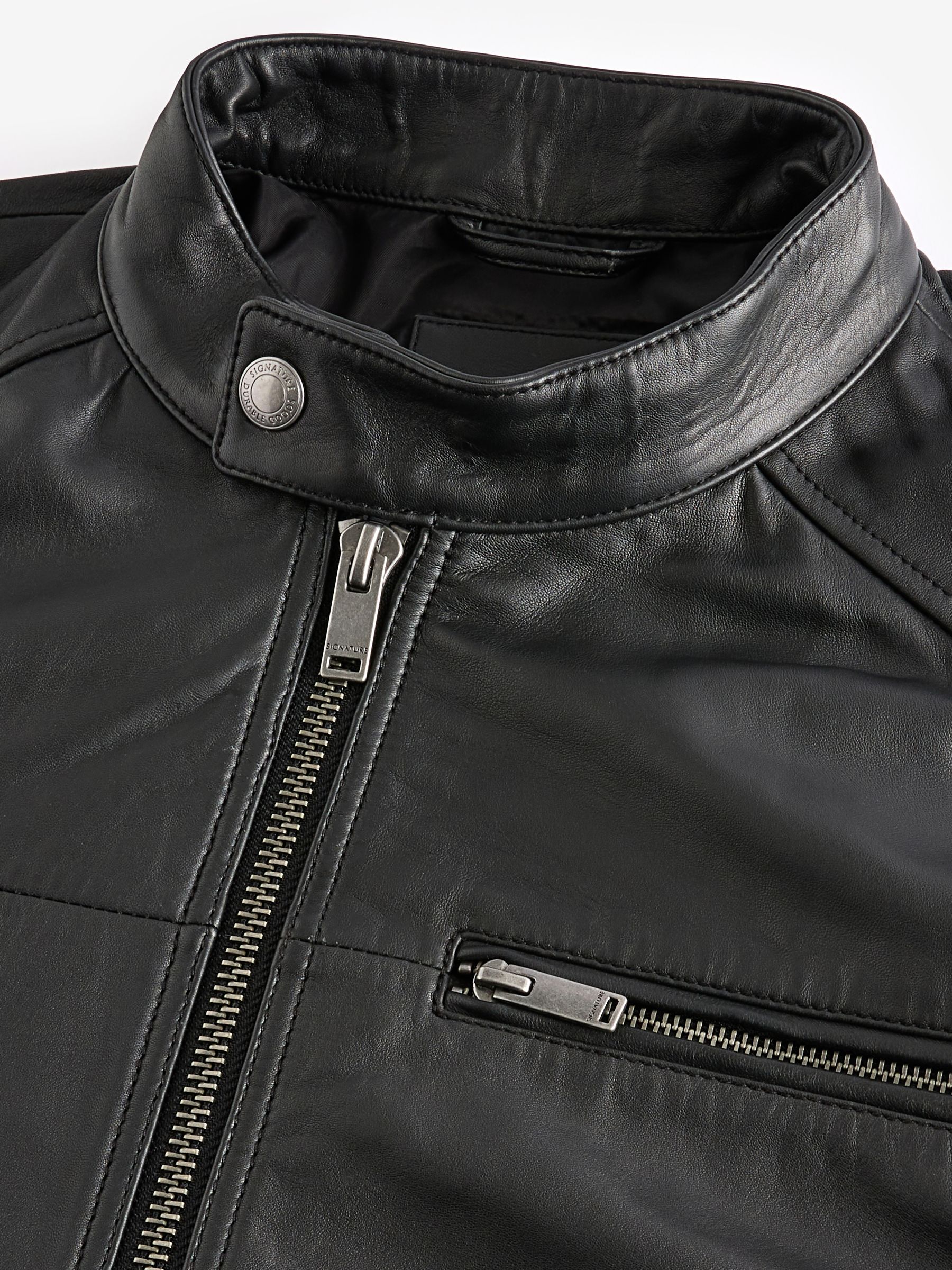 Buy Black Leather Signature Racer Jacket from Next Ireland