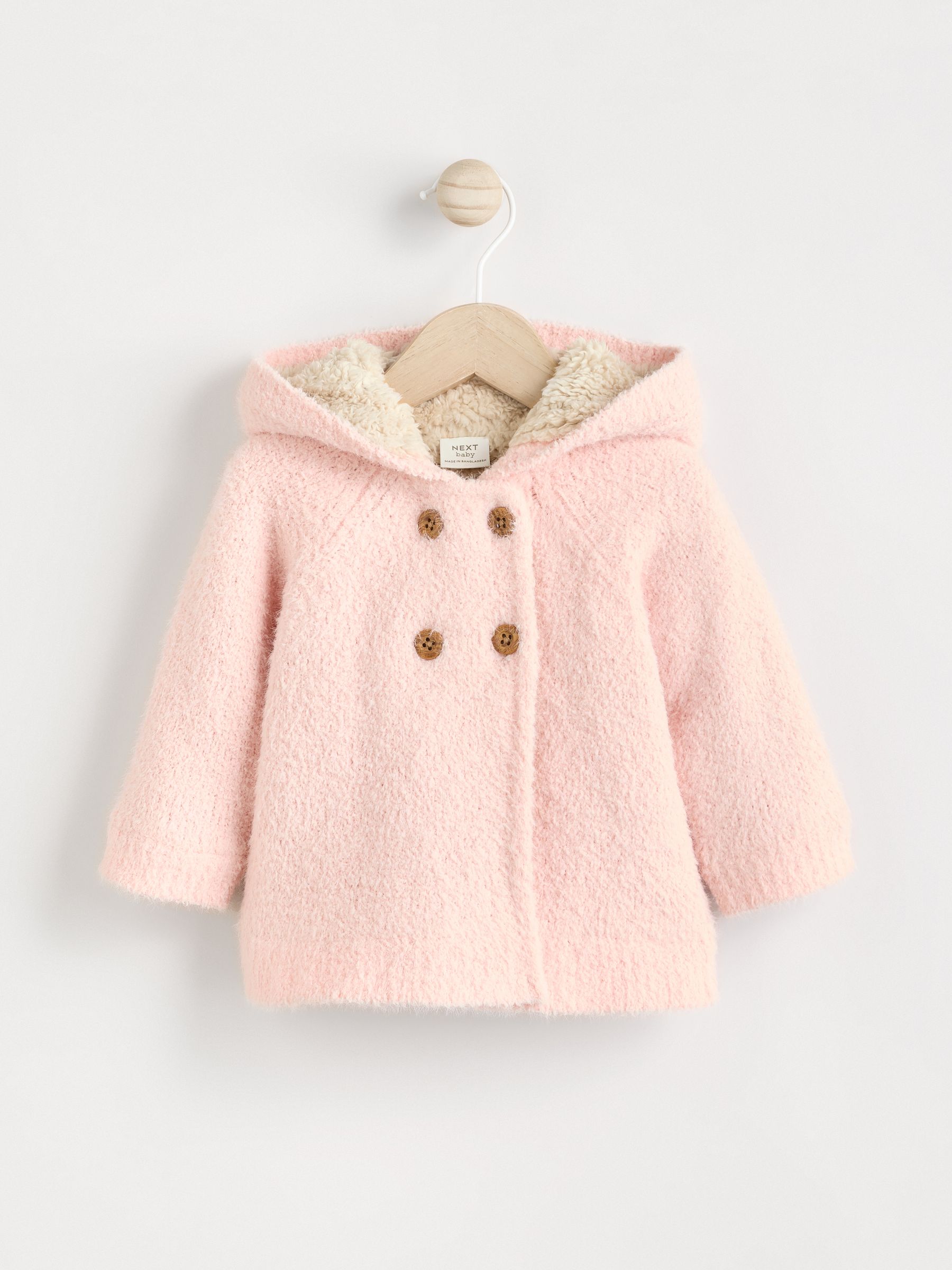 Buy Pink Baby Fleece Lined Cardigan (0mths-2yrs) from Next Ireland