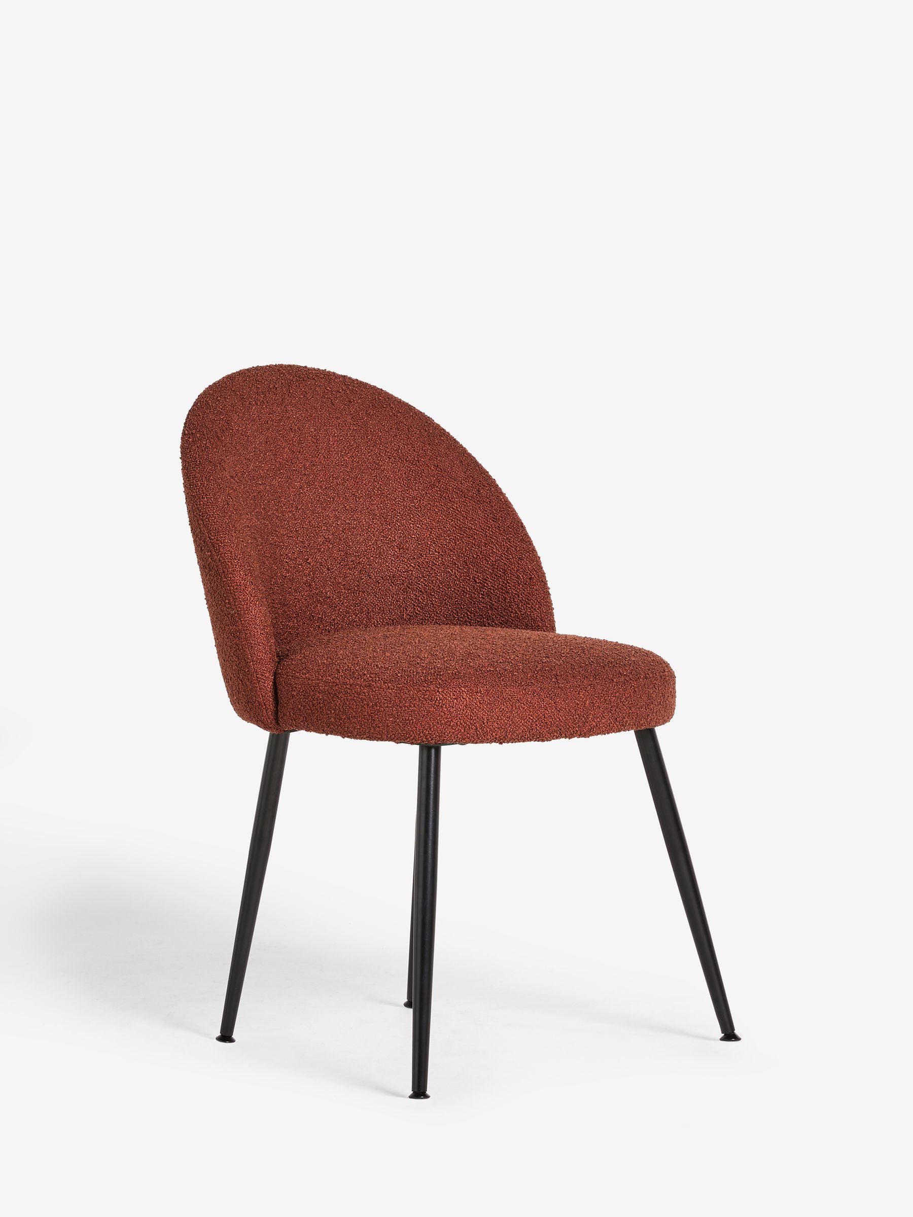 Buy Set of 2 Casual Boucle Rust Brown Newman Black Leg Dining Chairs ...