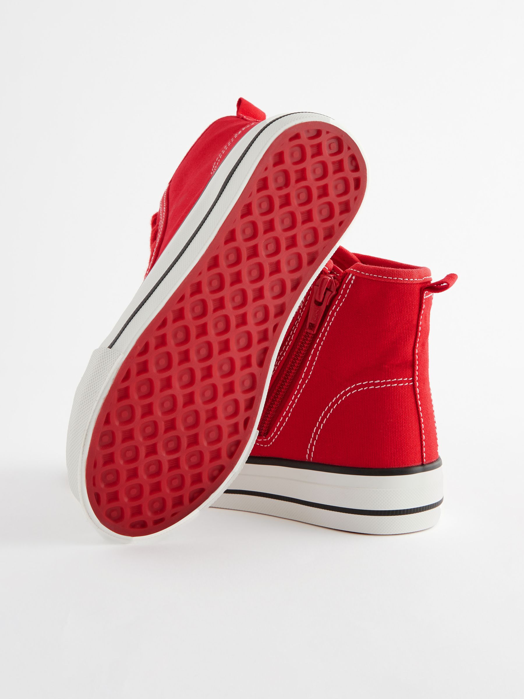 Buy Red Chunky High Top Lace-Up Trainers from the Next UK online shop