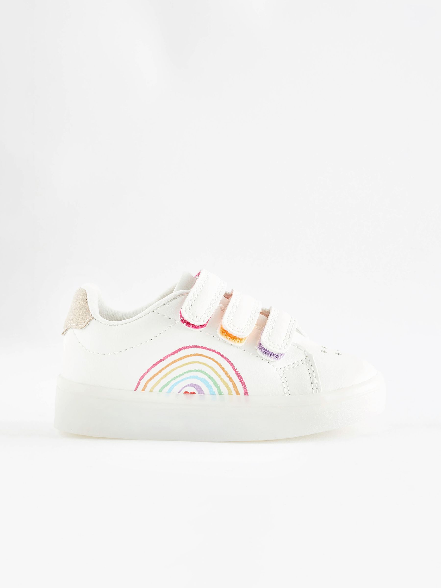 Buy White Rainbow Touch Fasten Light Up Trainers from the Next UK ...