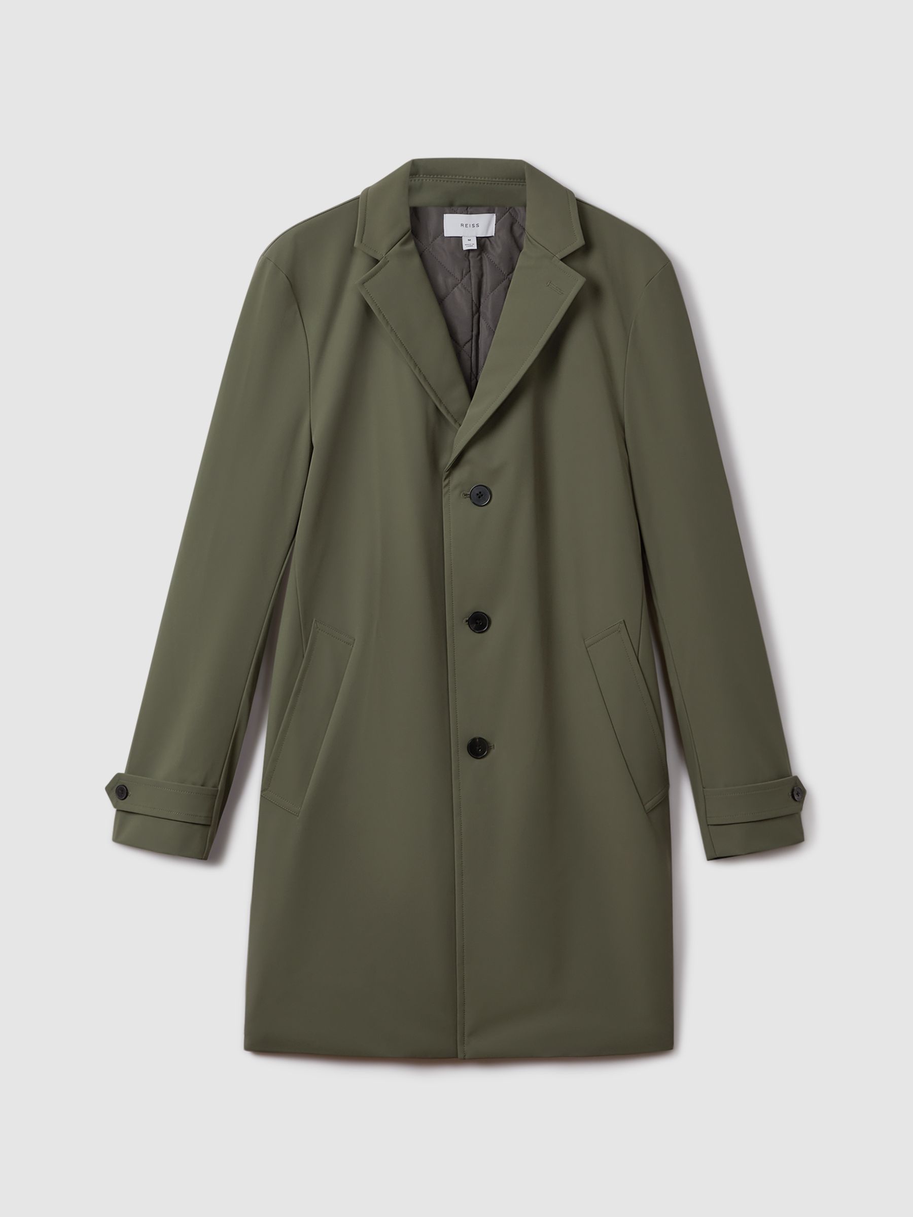 Buy Reiss Fern Green Capital Single Breasted Mid Length Coat from the ...