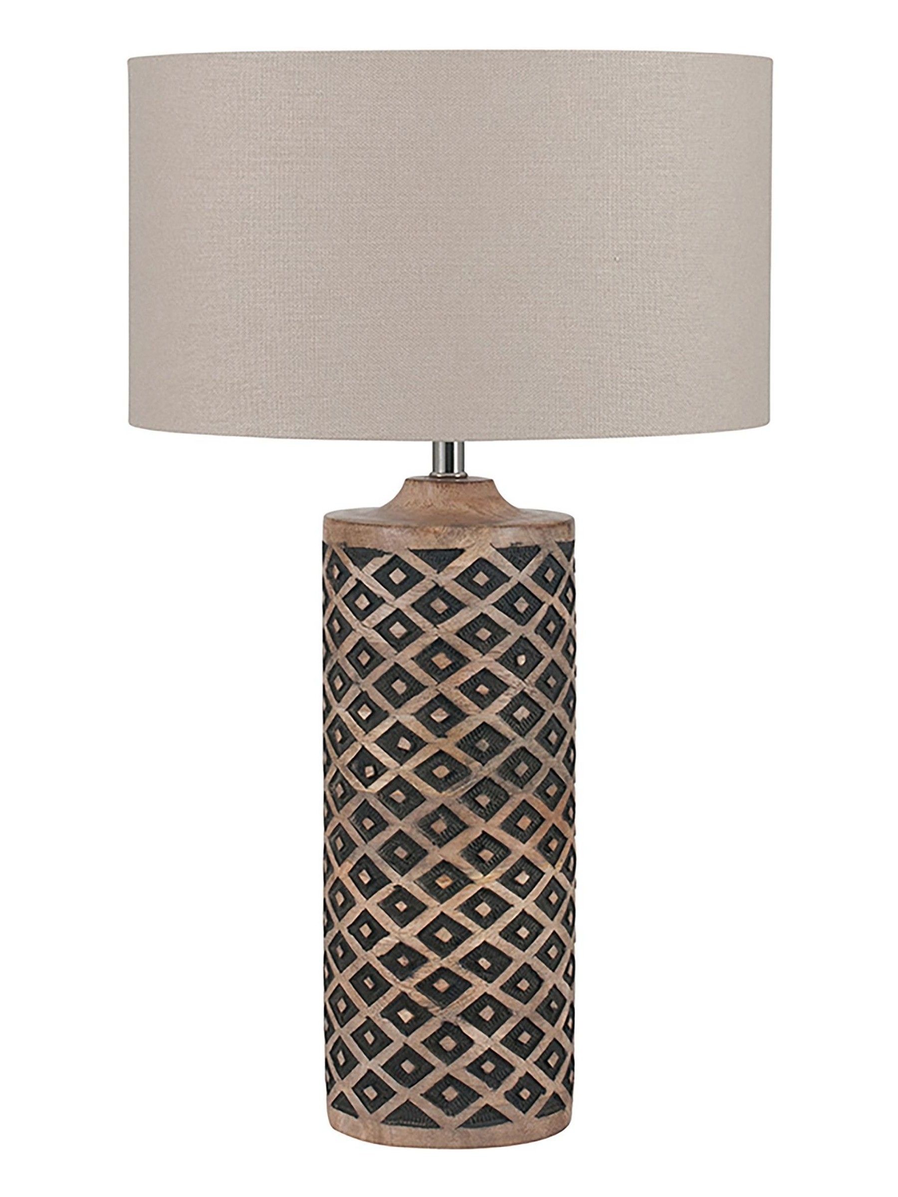 Buy Pacific Brown Orissa Tall Wooden Diamond Table Lamp from the Next ...