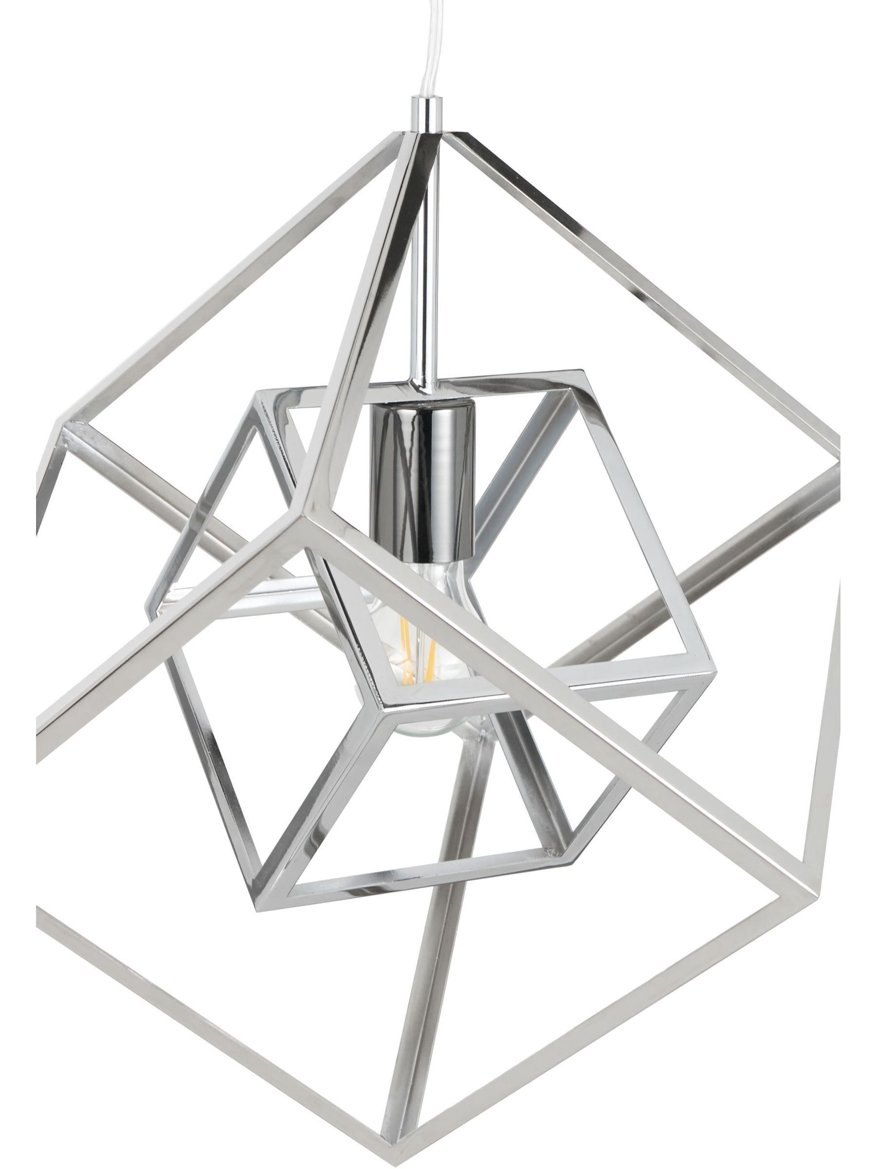 Buy Pacific Silver Alessio Shiny Nickel Metal Cube Pendant Pendant ...