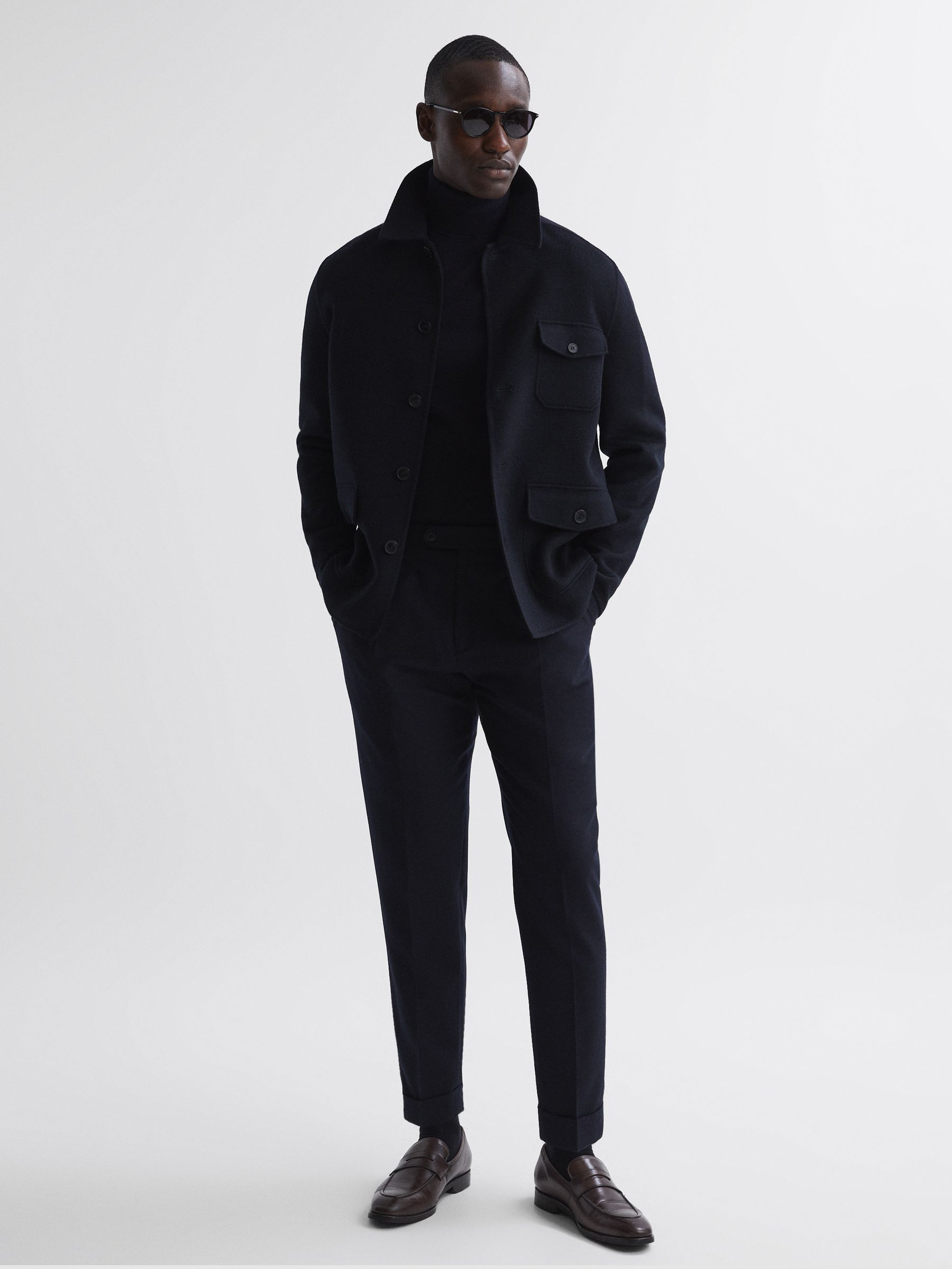 Buy Reiss Navy Mast Wool Button Through Jacket from the Next UK online shop
