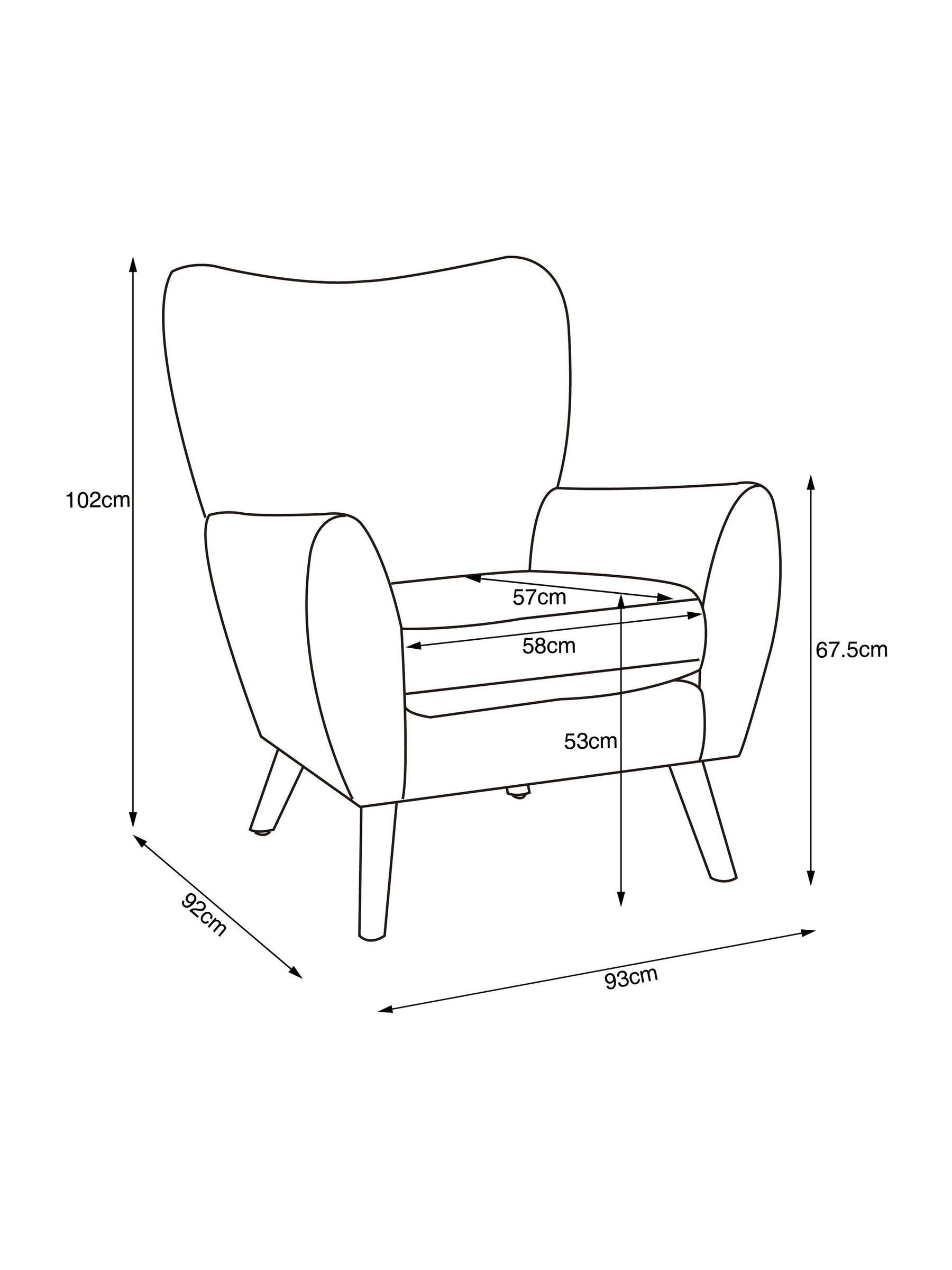 Buy Tweedy Plain Light Natural Wilson Large Highback Armchair from the ...