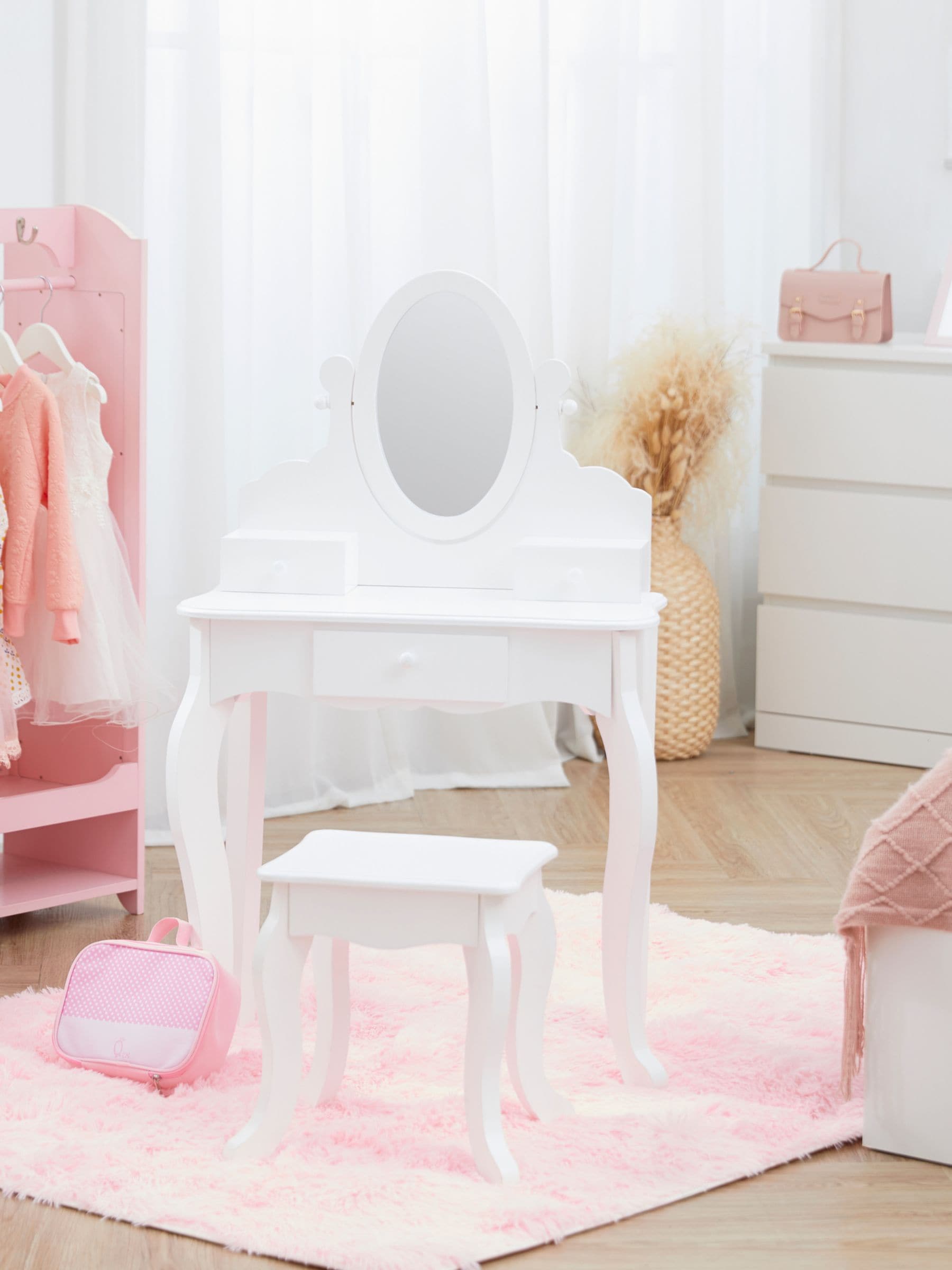 Buy Teamson Home White Rapunzel Kids Wooden Vanity Set with Mirror from the Next UK online shop