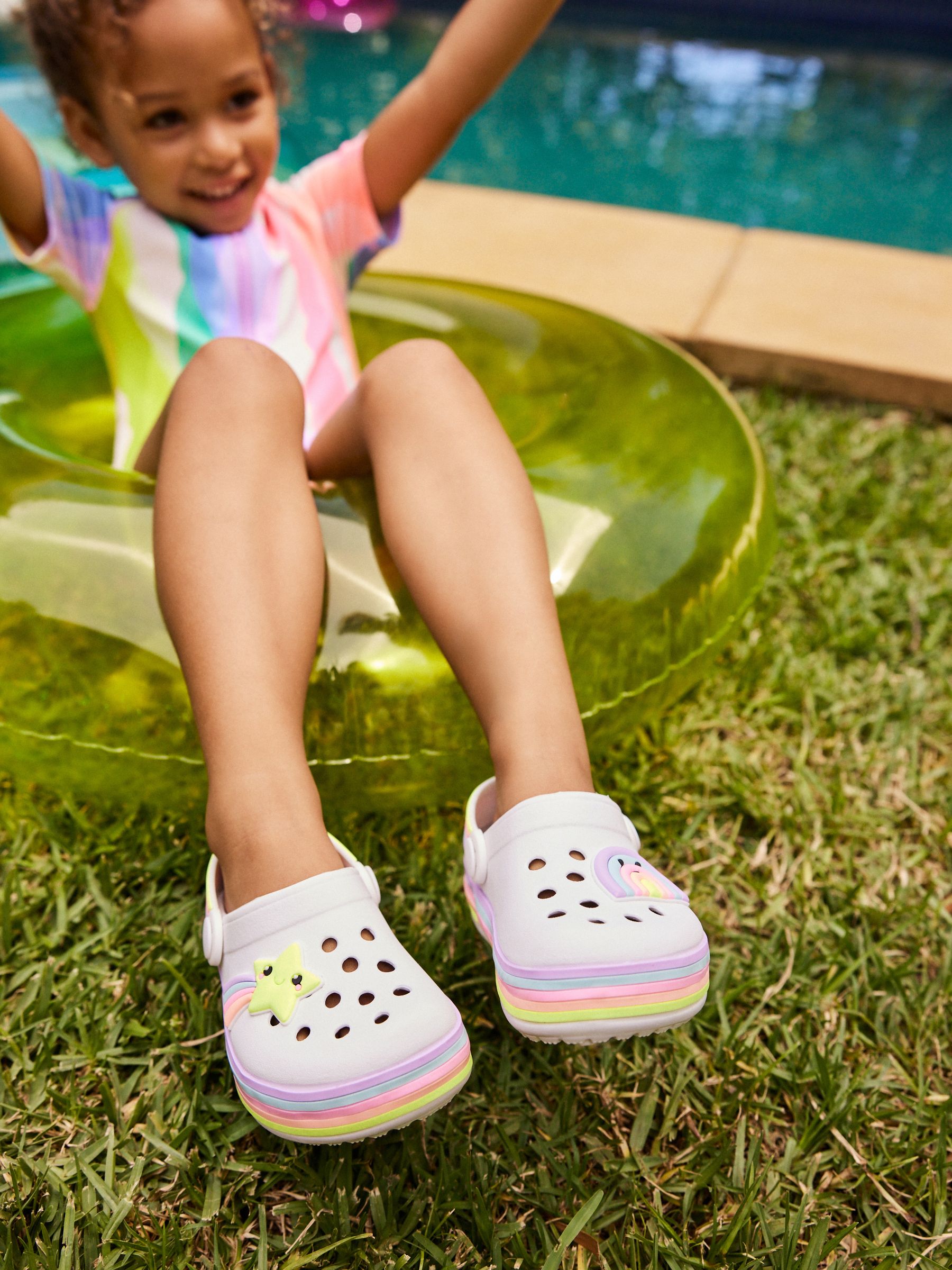 Buy White Rainbow Light-Up Clogs from the Next UK online shop
