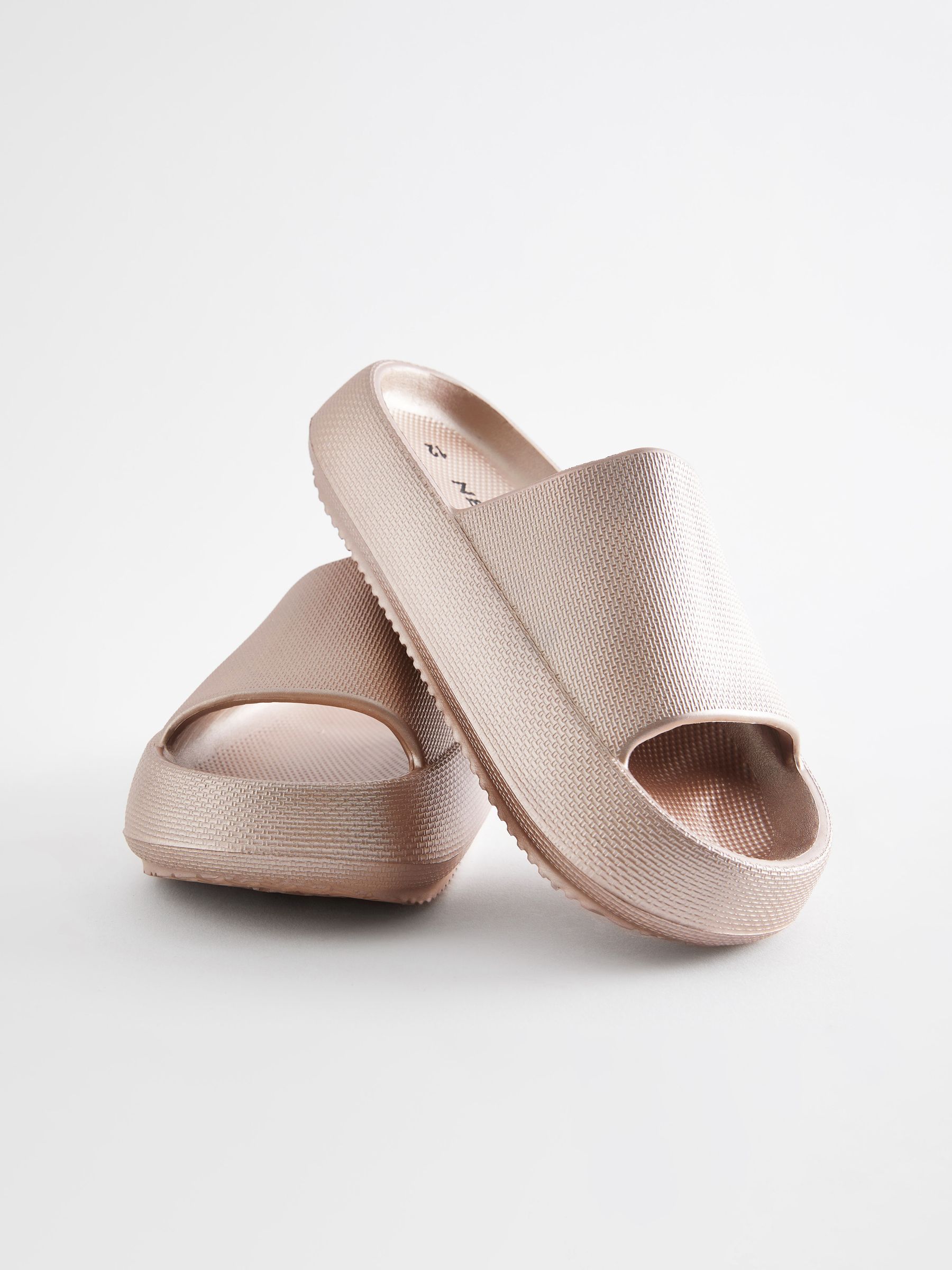 Buy Rose Gold Metallic Chunky Sliders from Next Australia