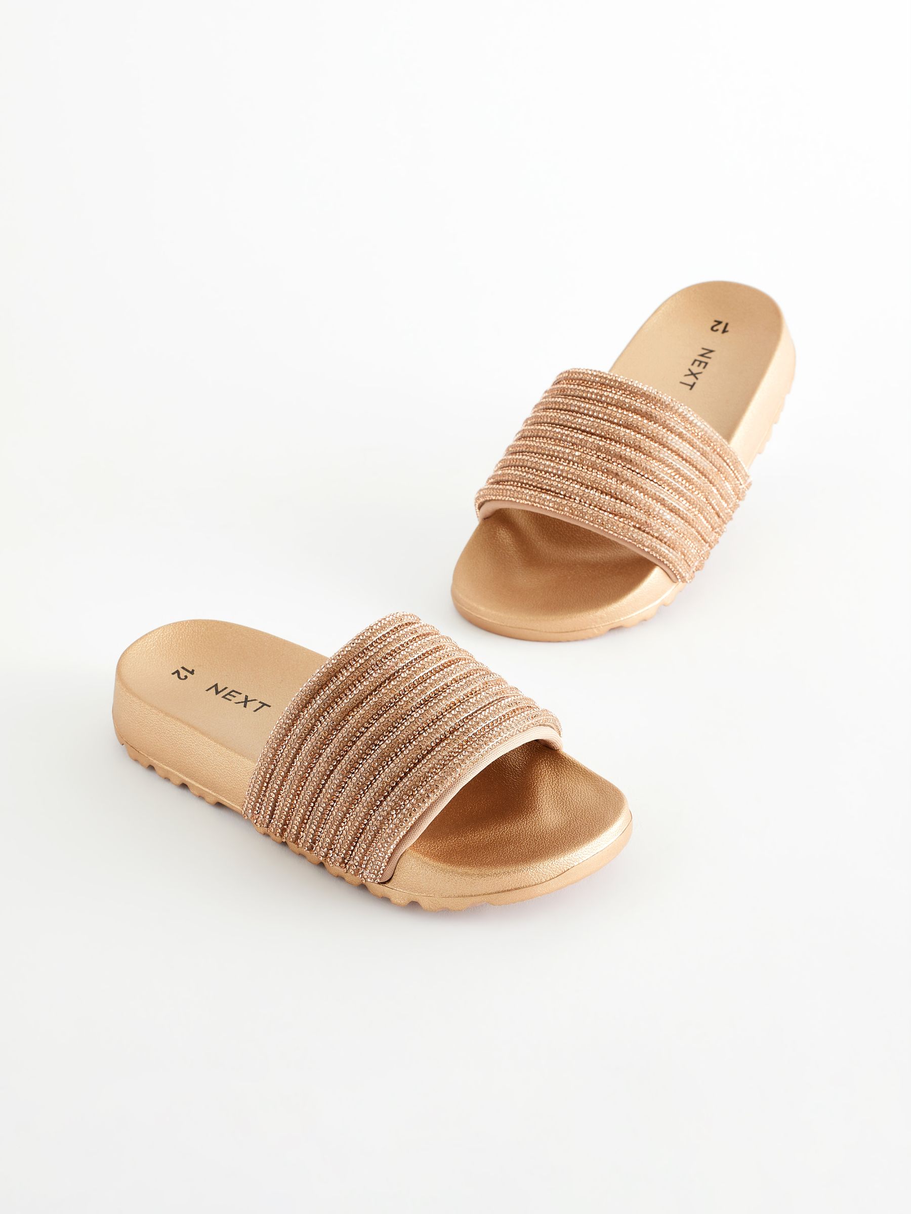 Buy Rose Gold Glitter Sliders from Next Ireland