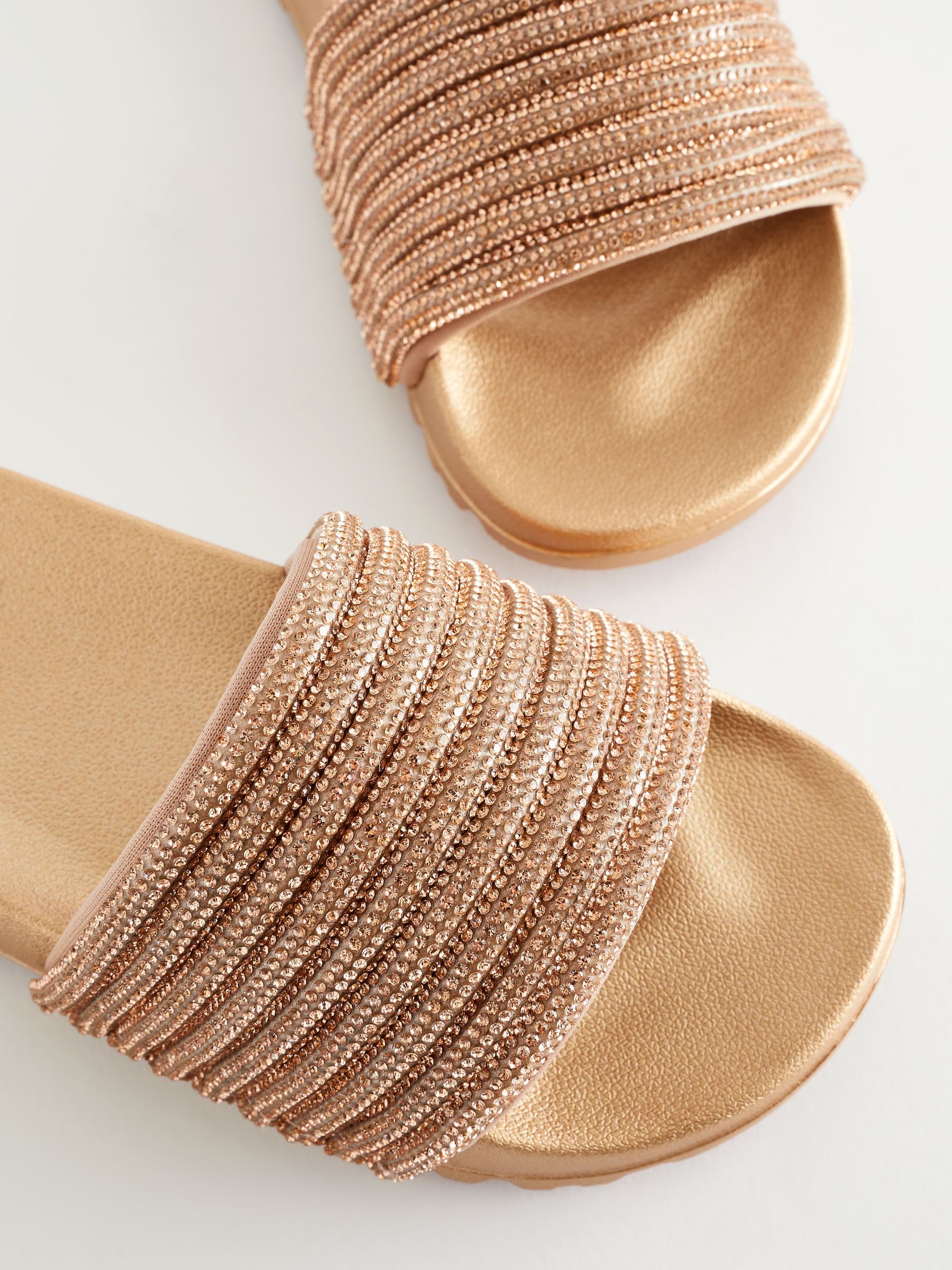 Buy Rose Gold Glitter Sliders from Next Ireland
