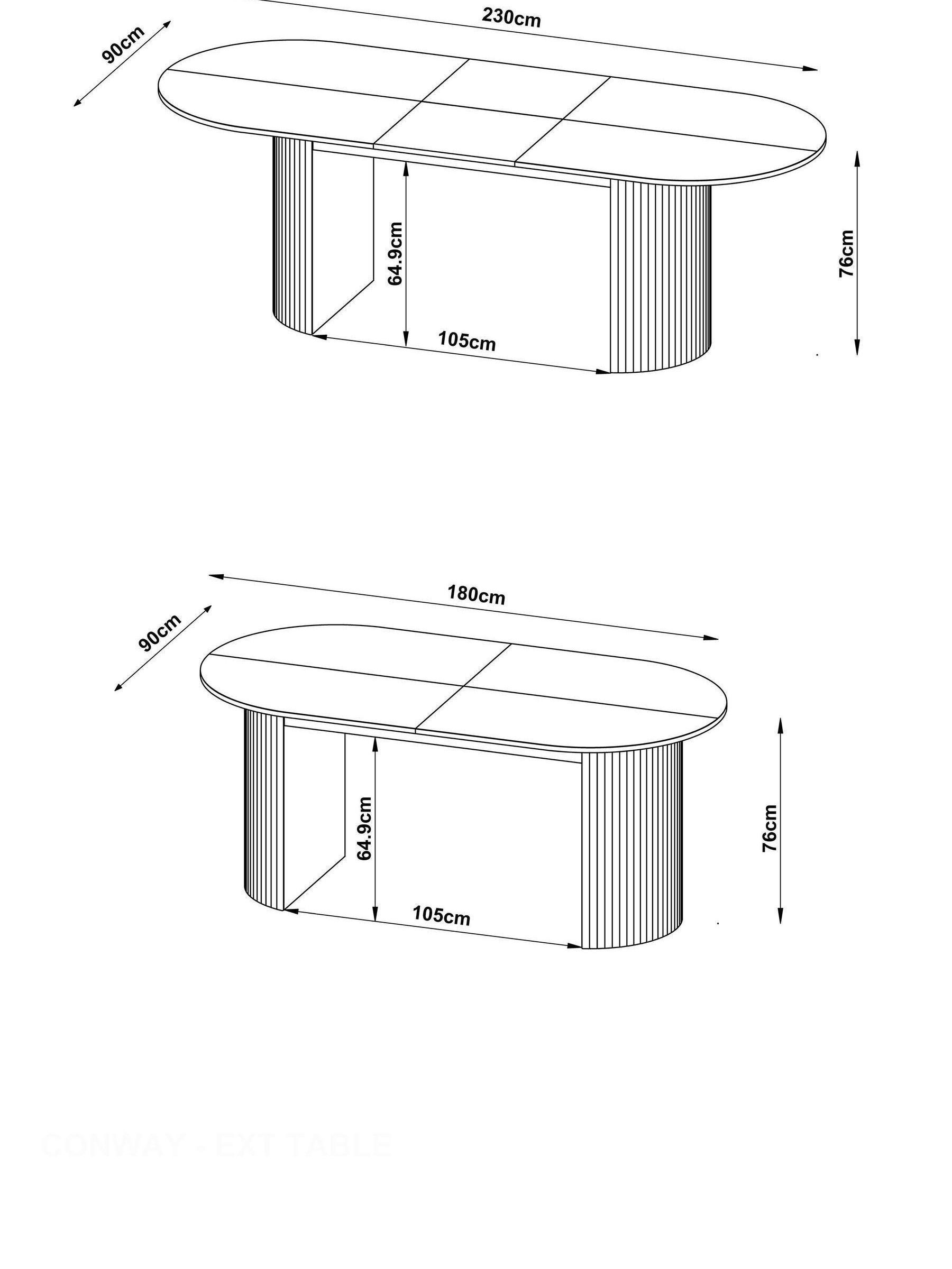 Buy Dark Natural Smoked Hyde Oak Conway Veneer 6 to 10 Seater Extending ...
