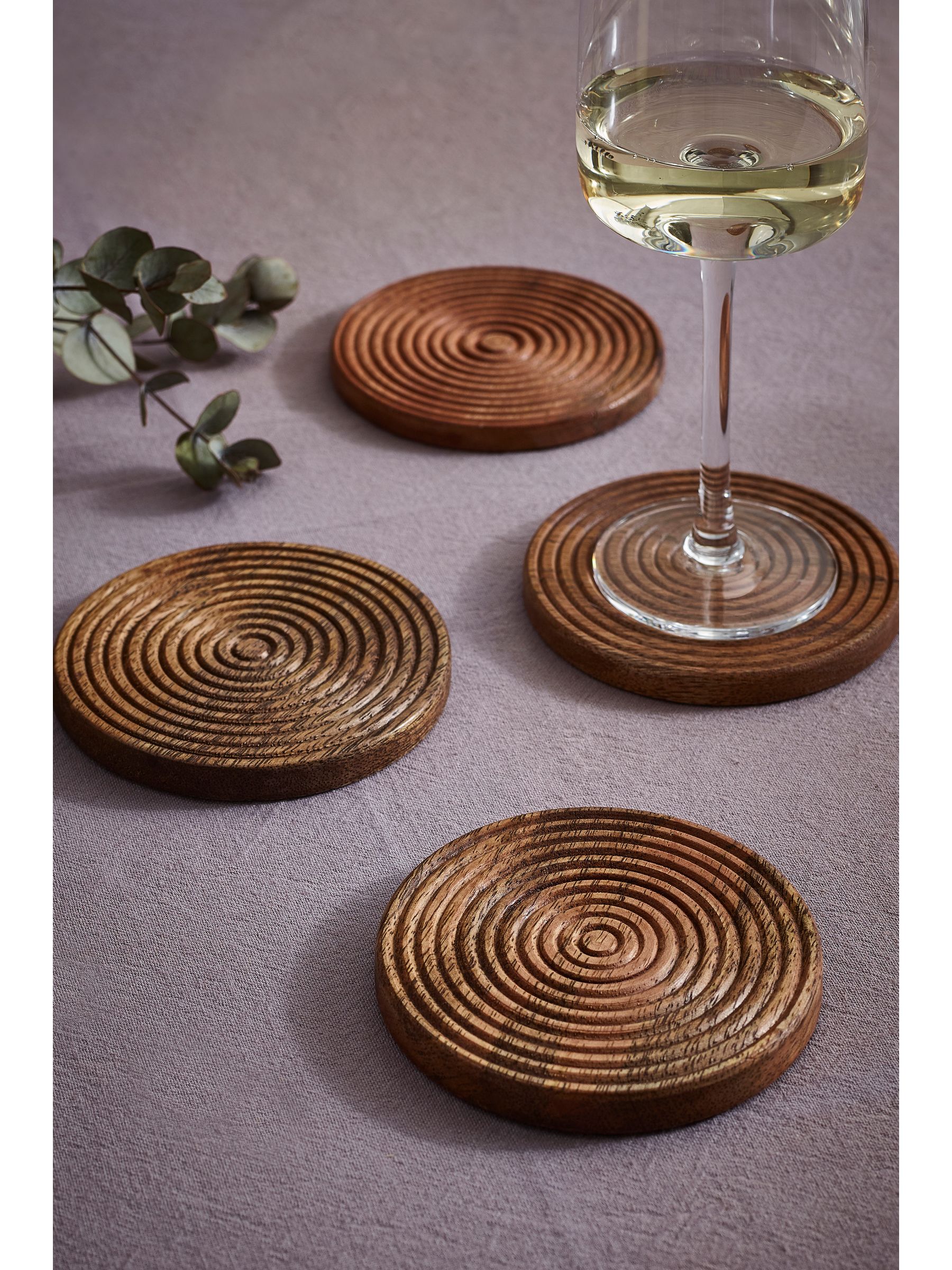 Buy Set of 4 Natural Bronx Etched Wooden Coasters from the Next UK ...