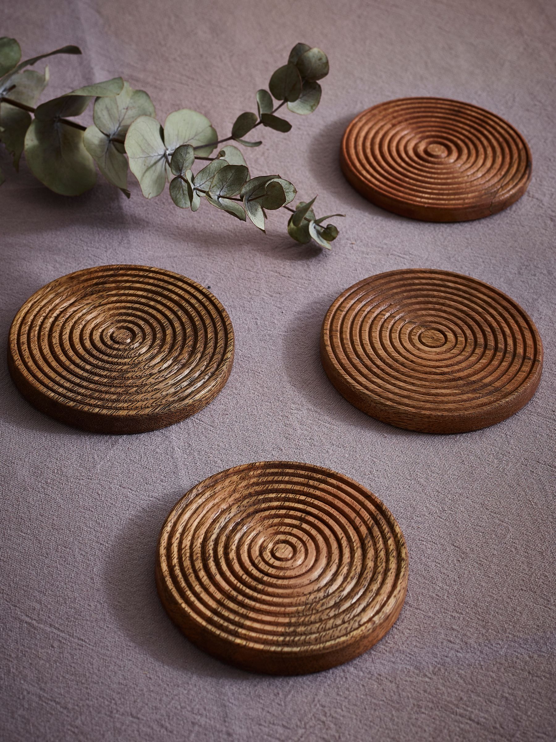Buy Set of 4 Natural Bronx Etched Wooden Coasters from the Next UK ...