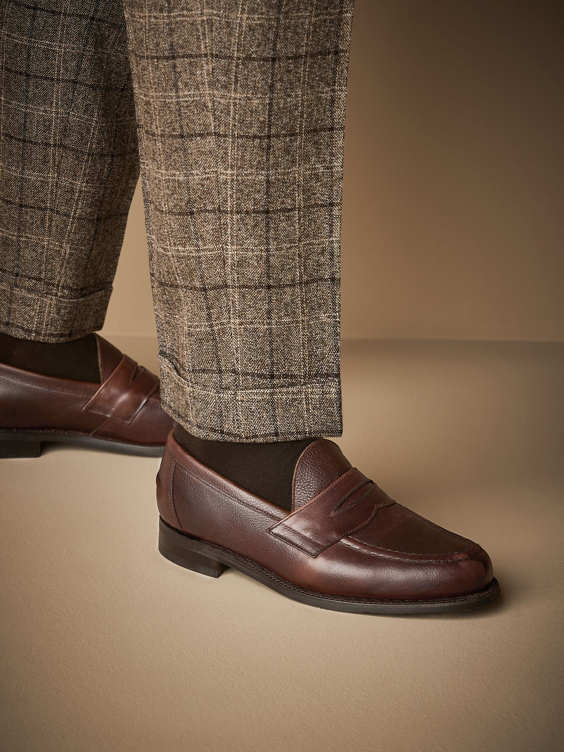 Buy Brown Sanders for Next Leather Penny Loafers from Next Australia