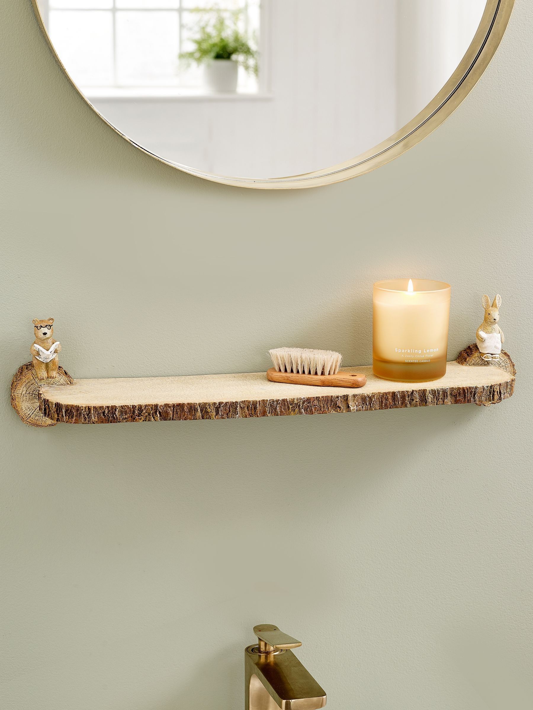 Buy Natural Bertie Bear and Rosie Rabbit Wall Shelf from the Next UK ...