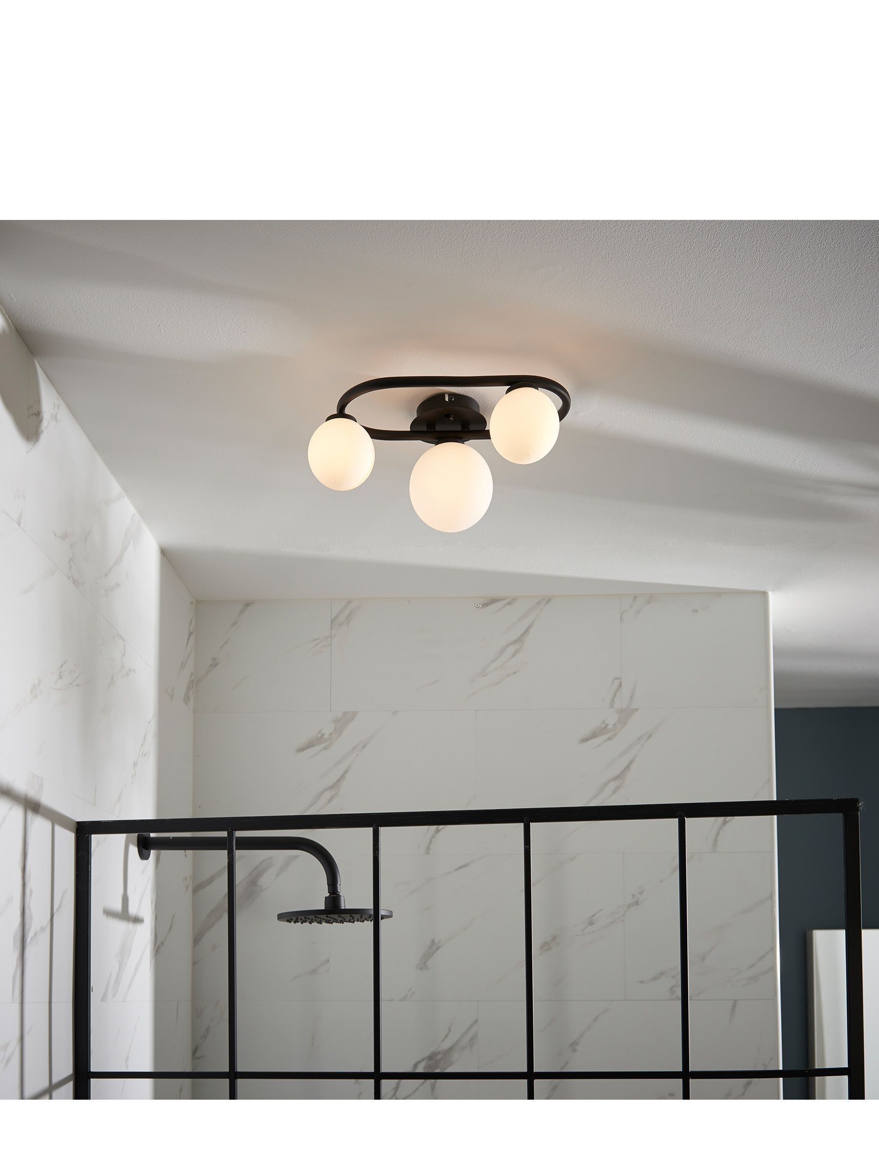 Buy Gallery Home Black Kent 3 Bulb Bathroom Ceiling Light from the Next ...