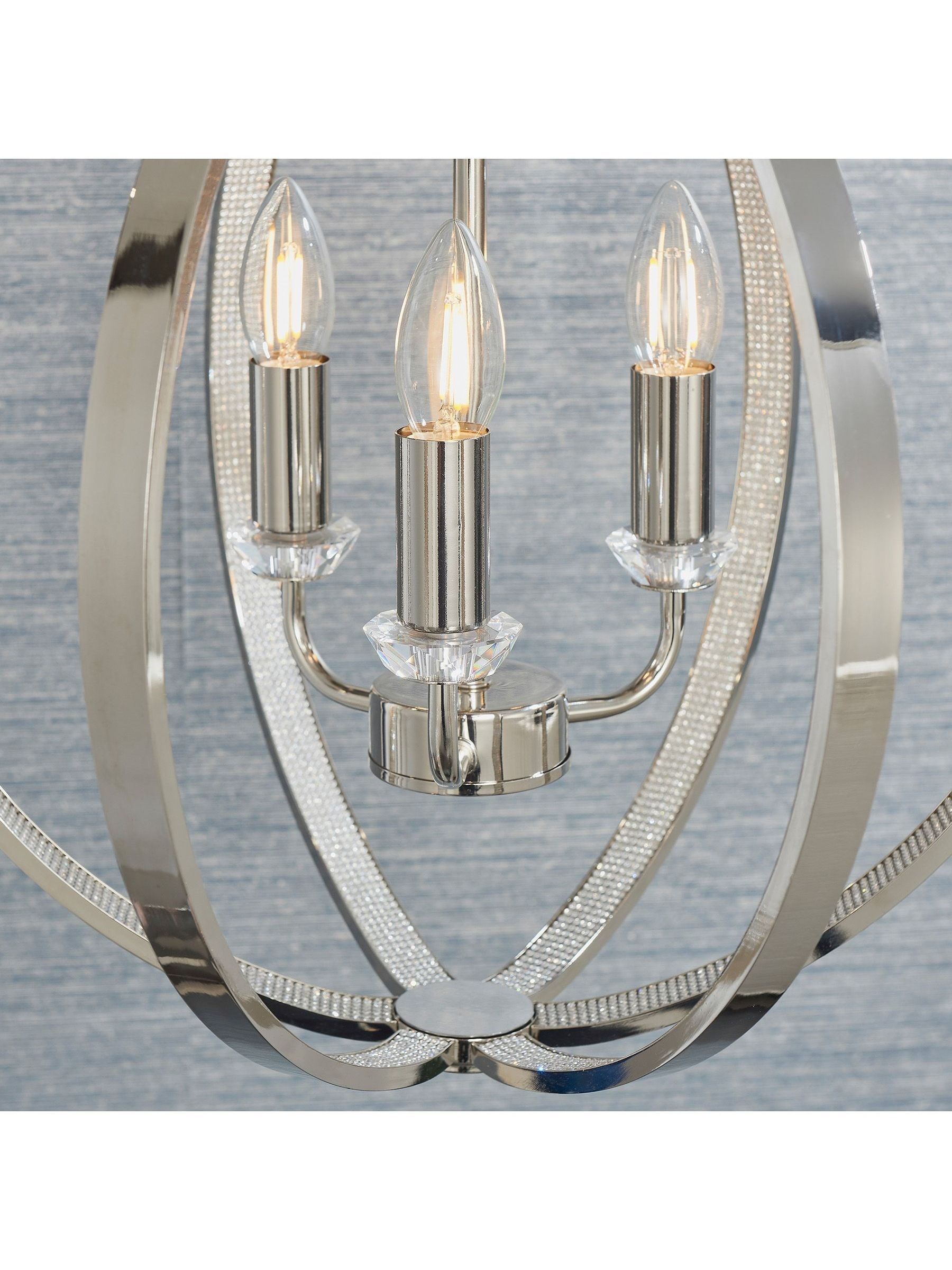 Buy Gallery Home Silver Fances 3 Bulb Pendant Ceiling Light from the ...