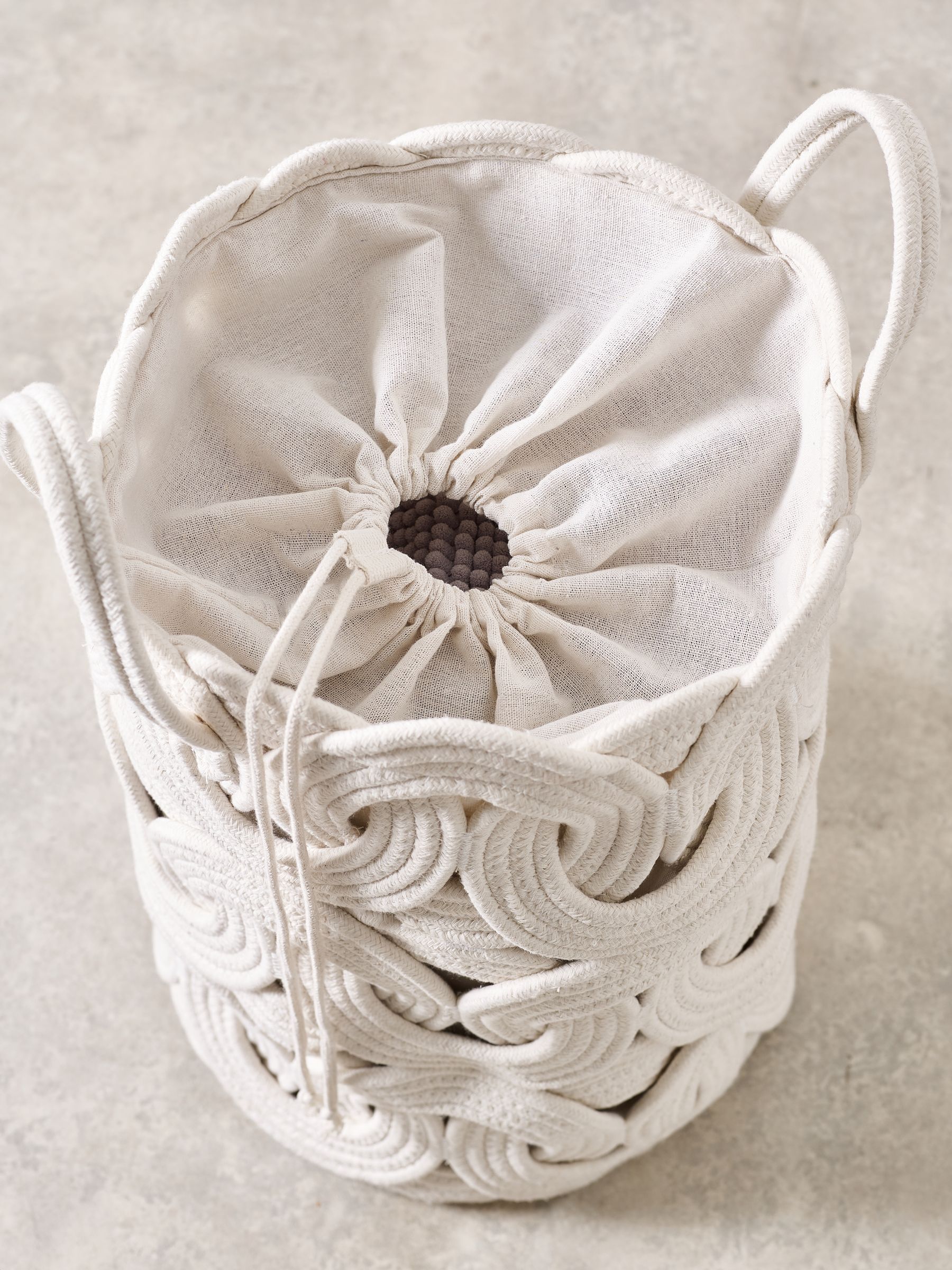 Buy White Rope Storage Laundry Bag Basket from the Next UK online shop