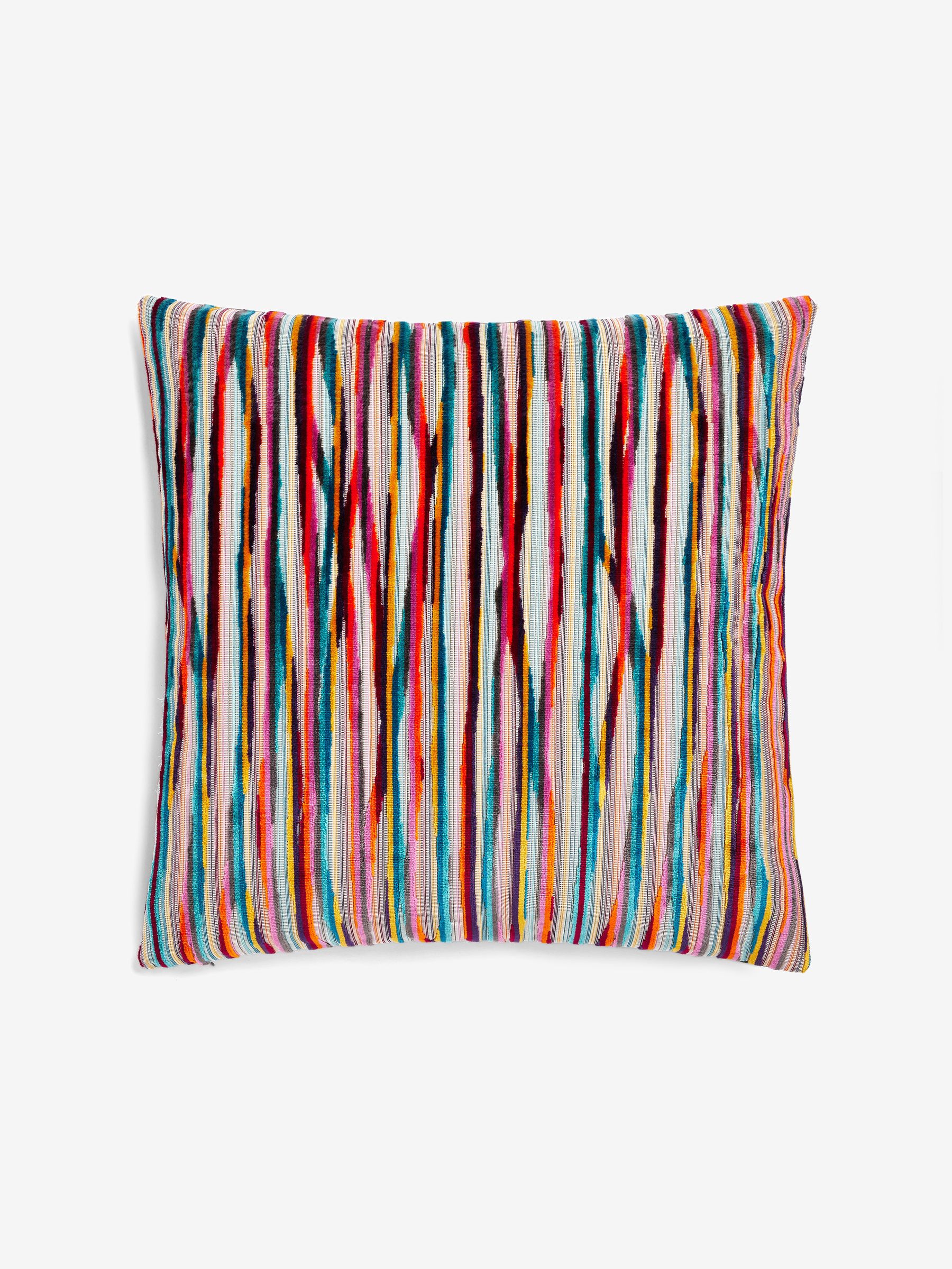 Buy Multi Bright 59 x 59cm Cut Velvet Stripe Cushion from the Next UK ...