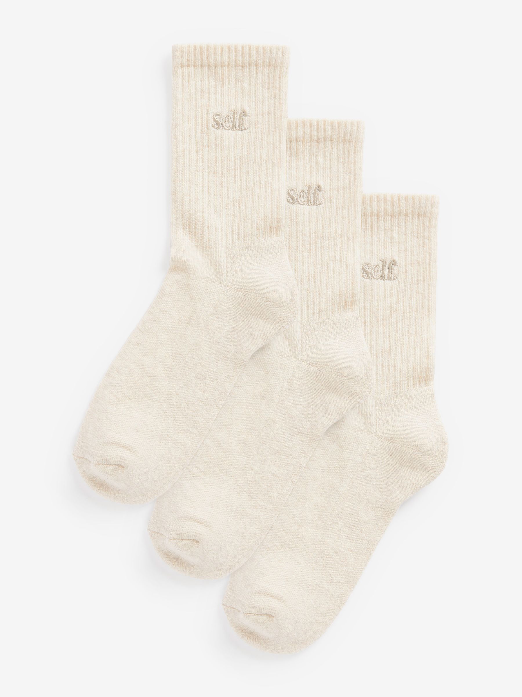 Buy self. Oat 3 Pack Cushion Sole Lounge Ankle Socks 3 Pack from the ...