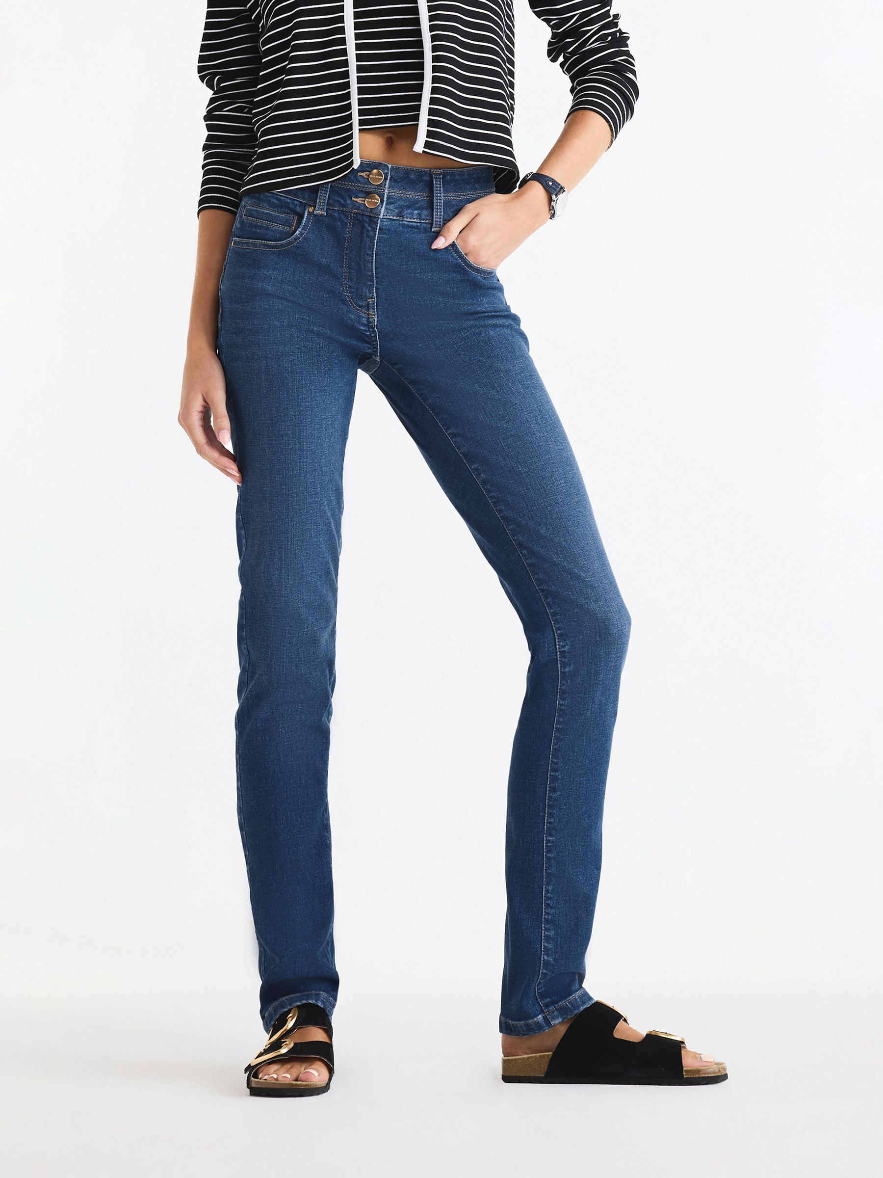 Buy Mid Blue Wash Slim Lift And Shape Jeans from Next Ireland