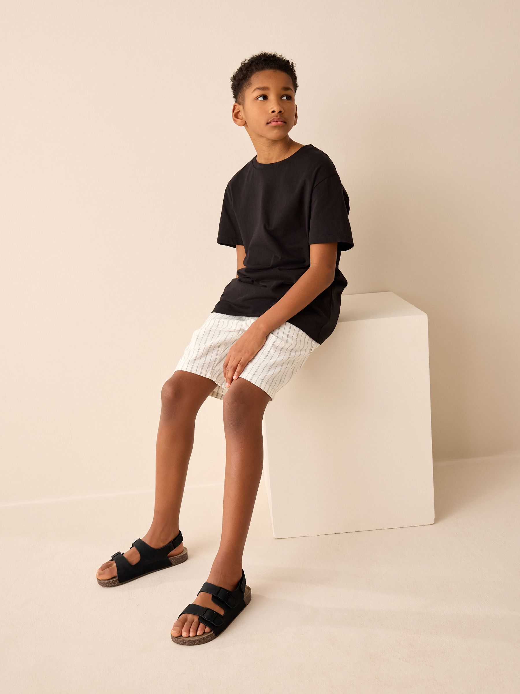 Buy Black Standard Fit (F) Double Buckle Cushioned Footbed Sandals from ...