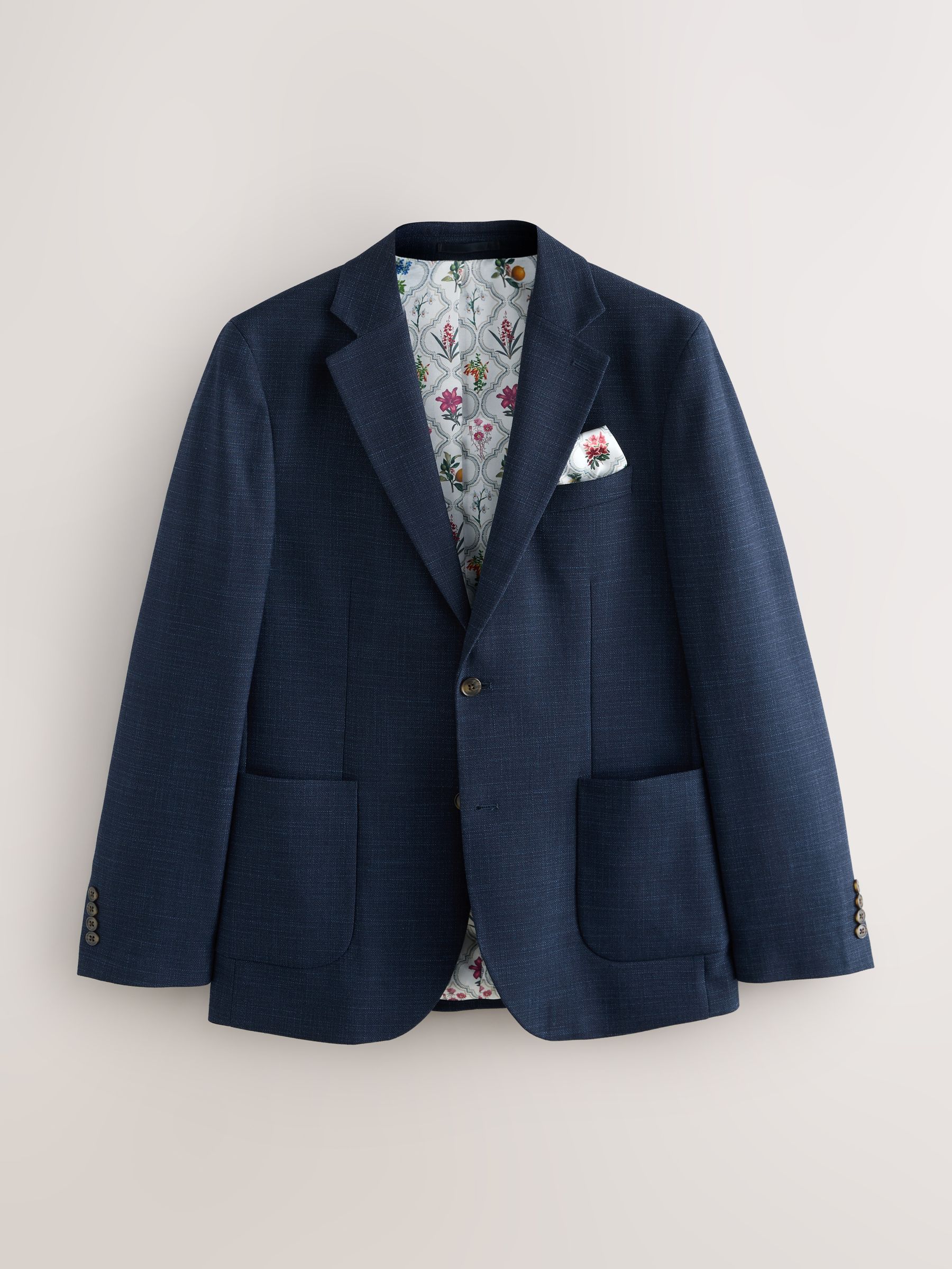 Buy Blue Slim Fit Textured Smart Blazer from the Next UK online shop