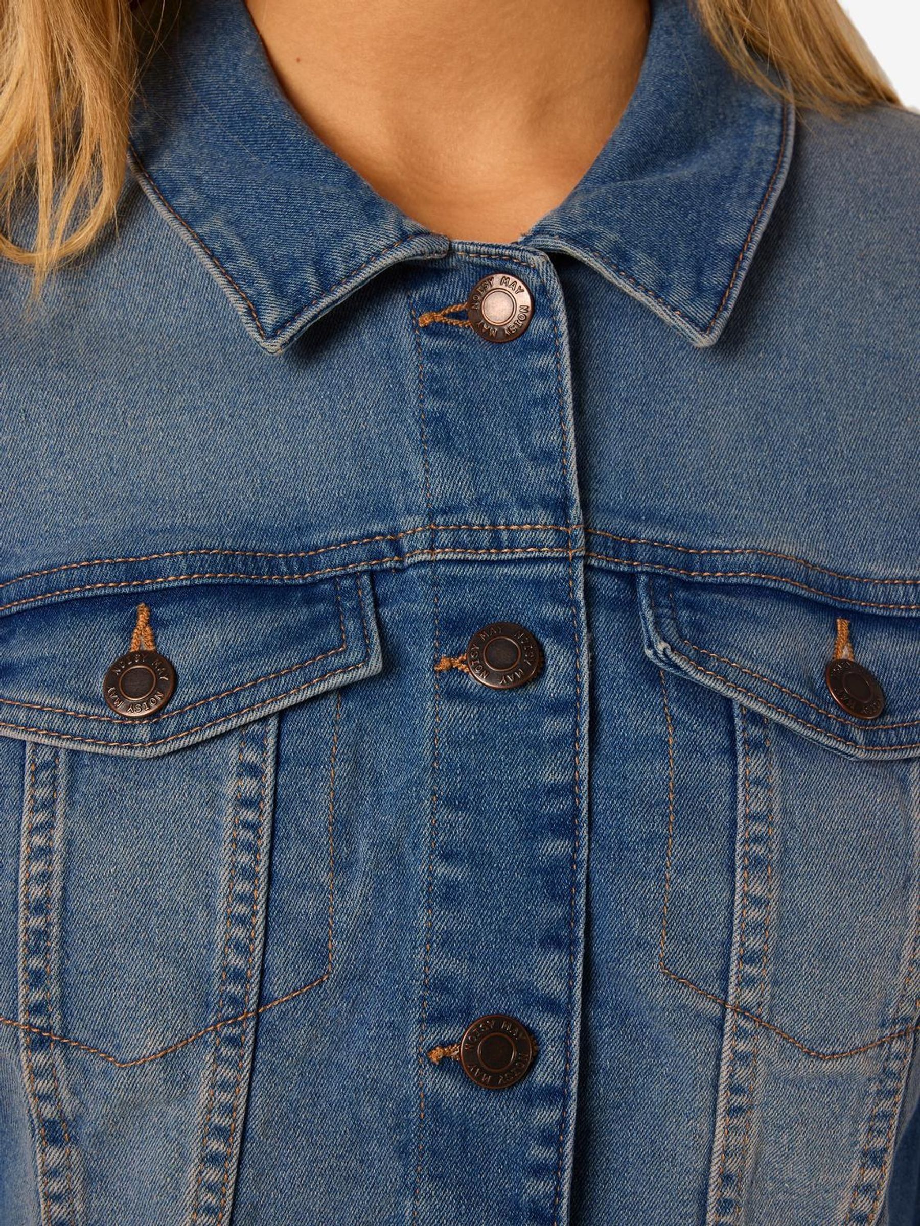 Buy NOISY MAY Navy Blue Fitted Denim Jacket from the Next UK online shop