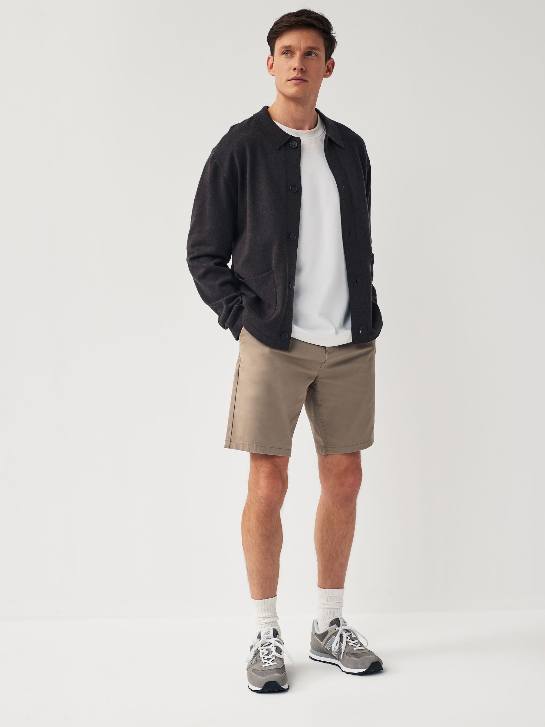 Buy Dark Stone Slim Fit Stretch Chinos Shorts from the Next UK online shop