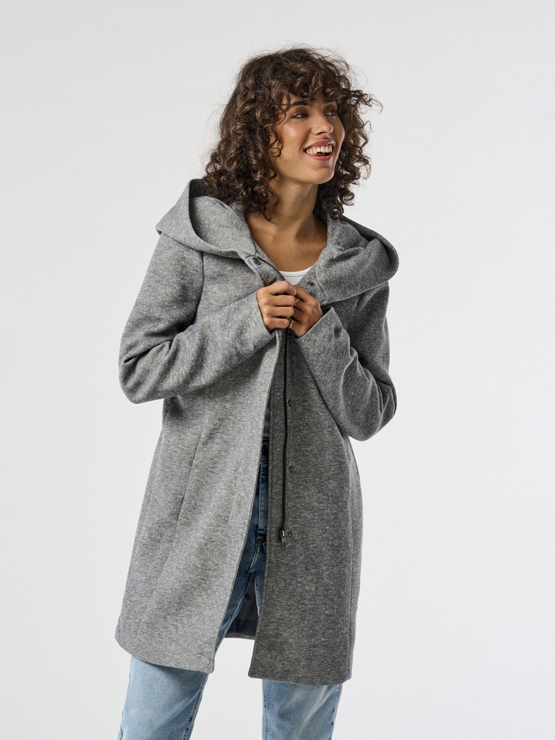 Buy ONLY Grey Hooded Smart Coat from the Next UK online shop
