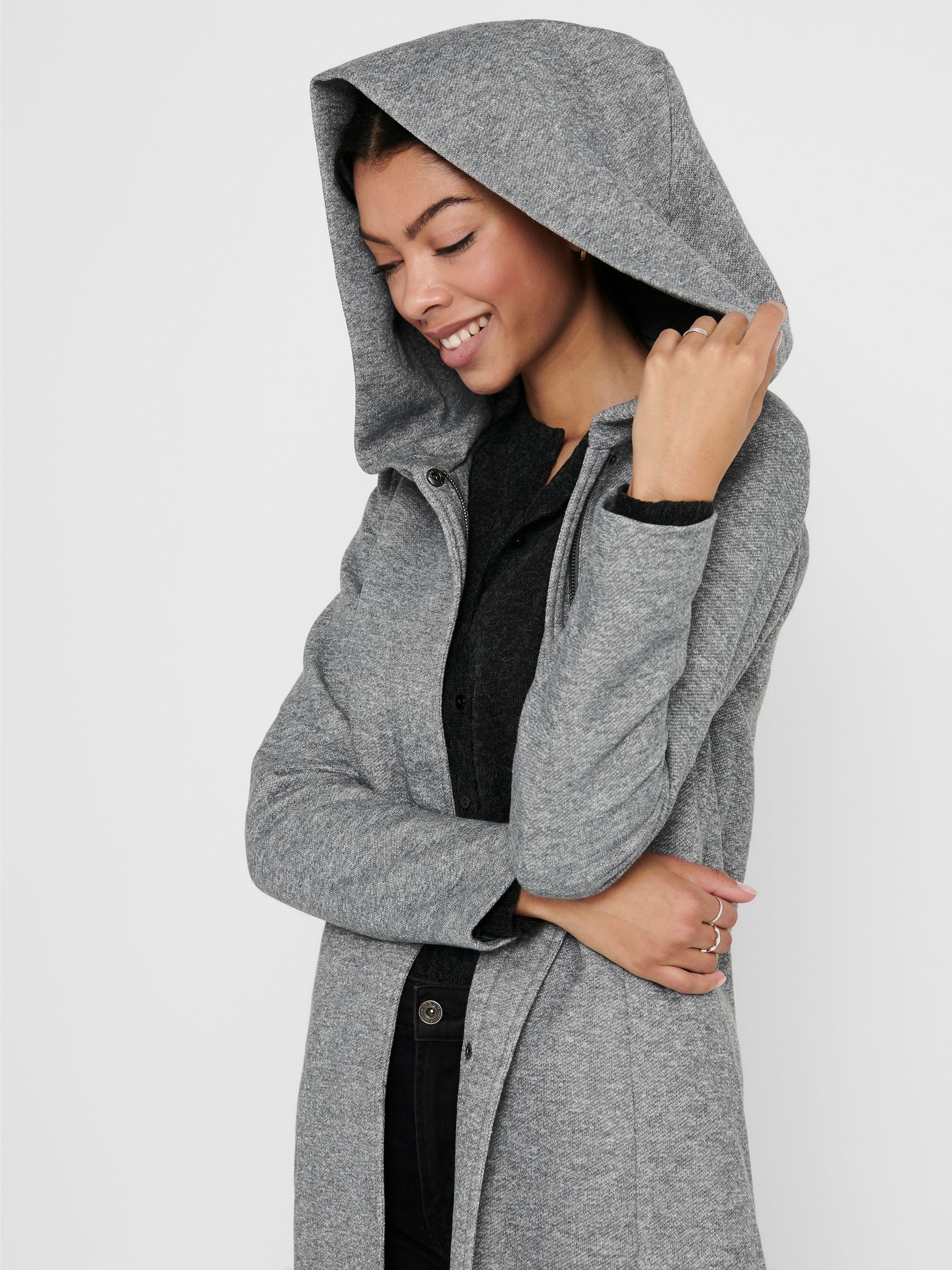 Buy ONLY Grey Hooded Smart Coat from the Next UK online shop