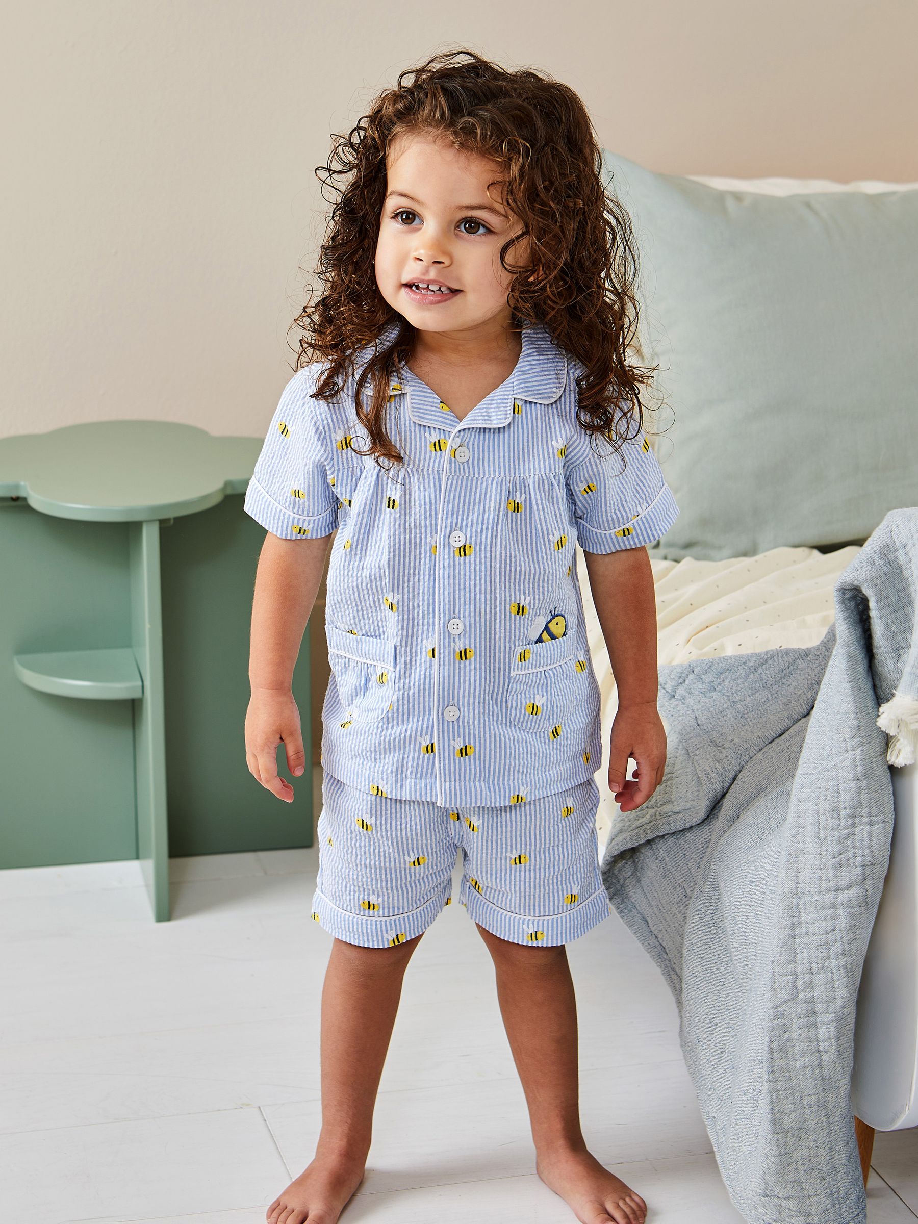 Buy JoJo Maman Bébé Blue Bee Woven Pyjamas from the Next UK online shop