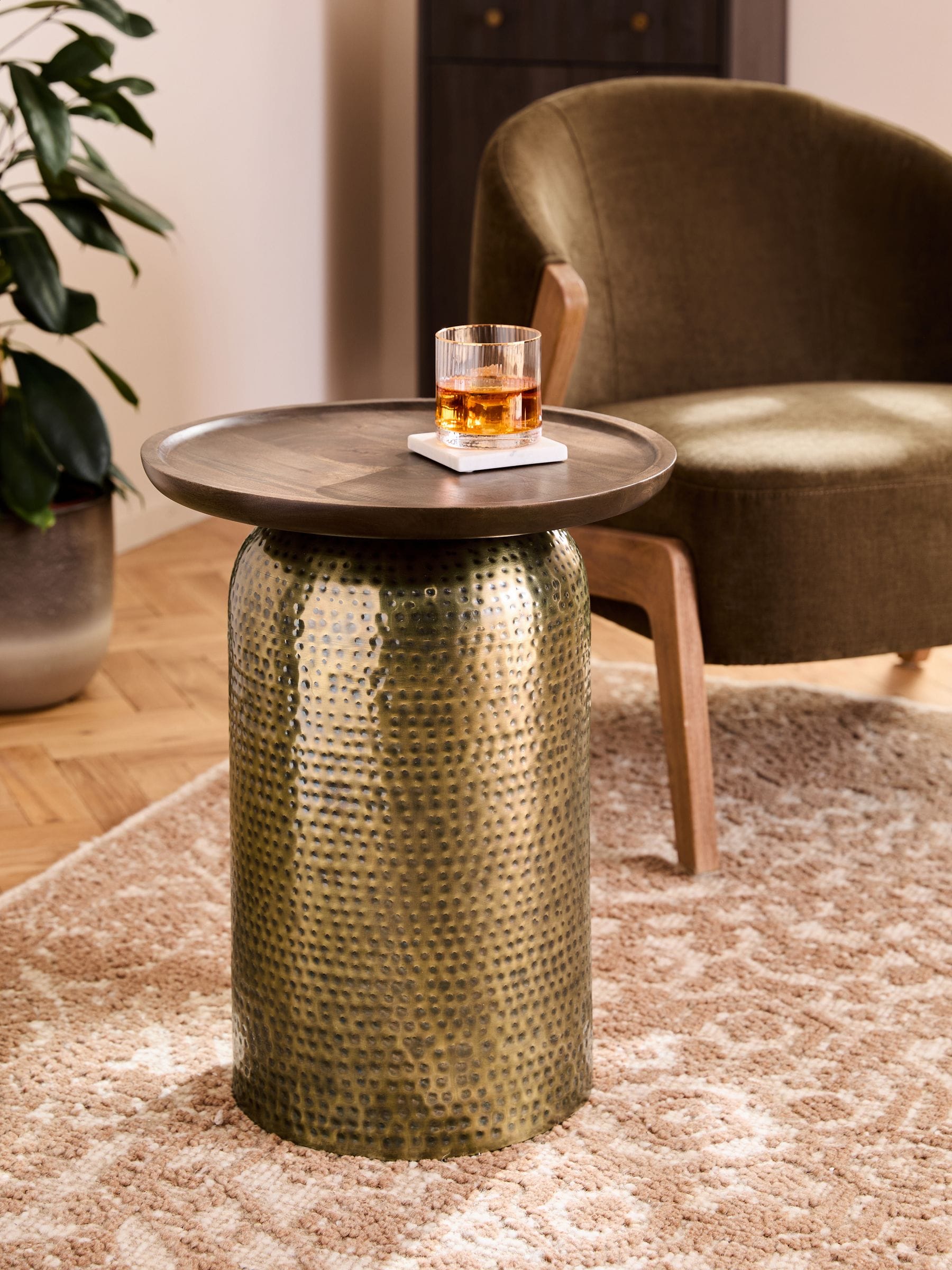 Cylinder drum accent table store