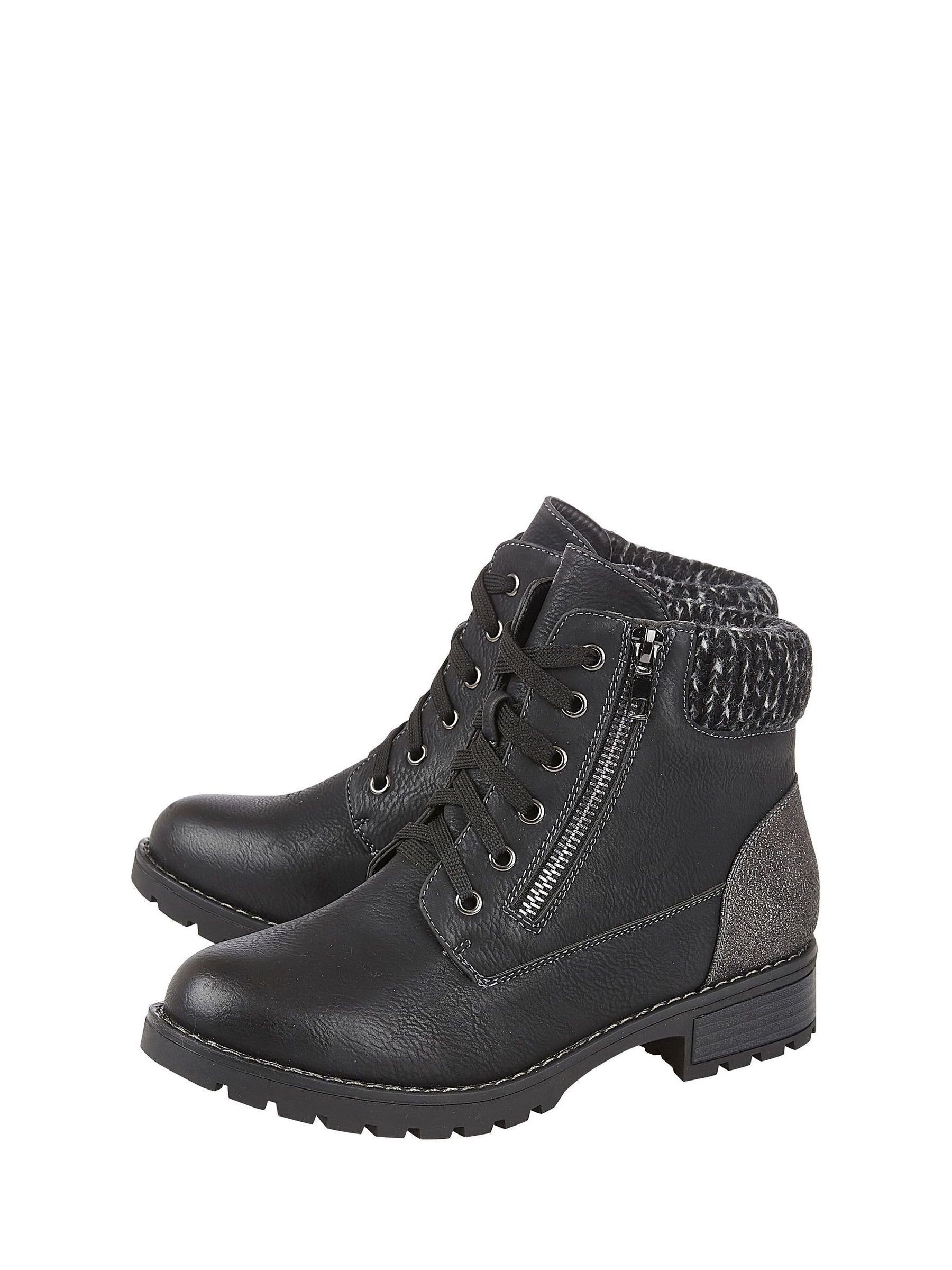 Buy Lotus Jet Black Lace-Up Ankle Boots from the Next UK online shop
