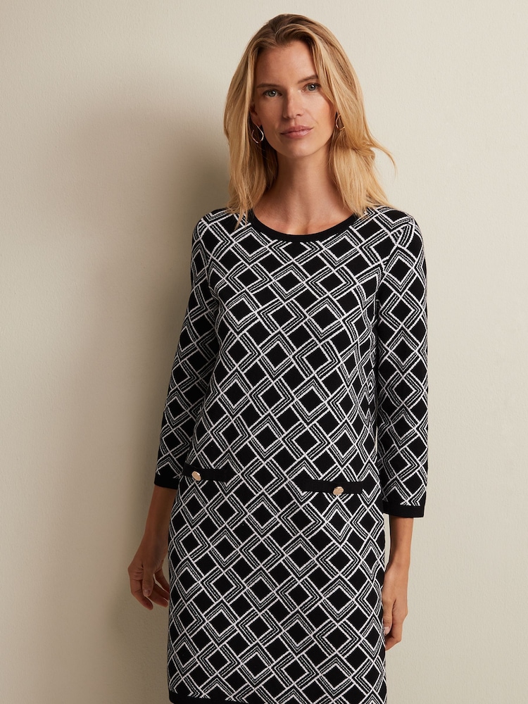 Buy Phase Eight Zayla Geo Tunic Mini Black Dress from Next Ireland