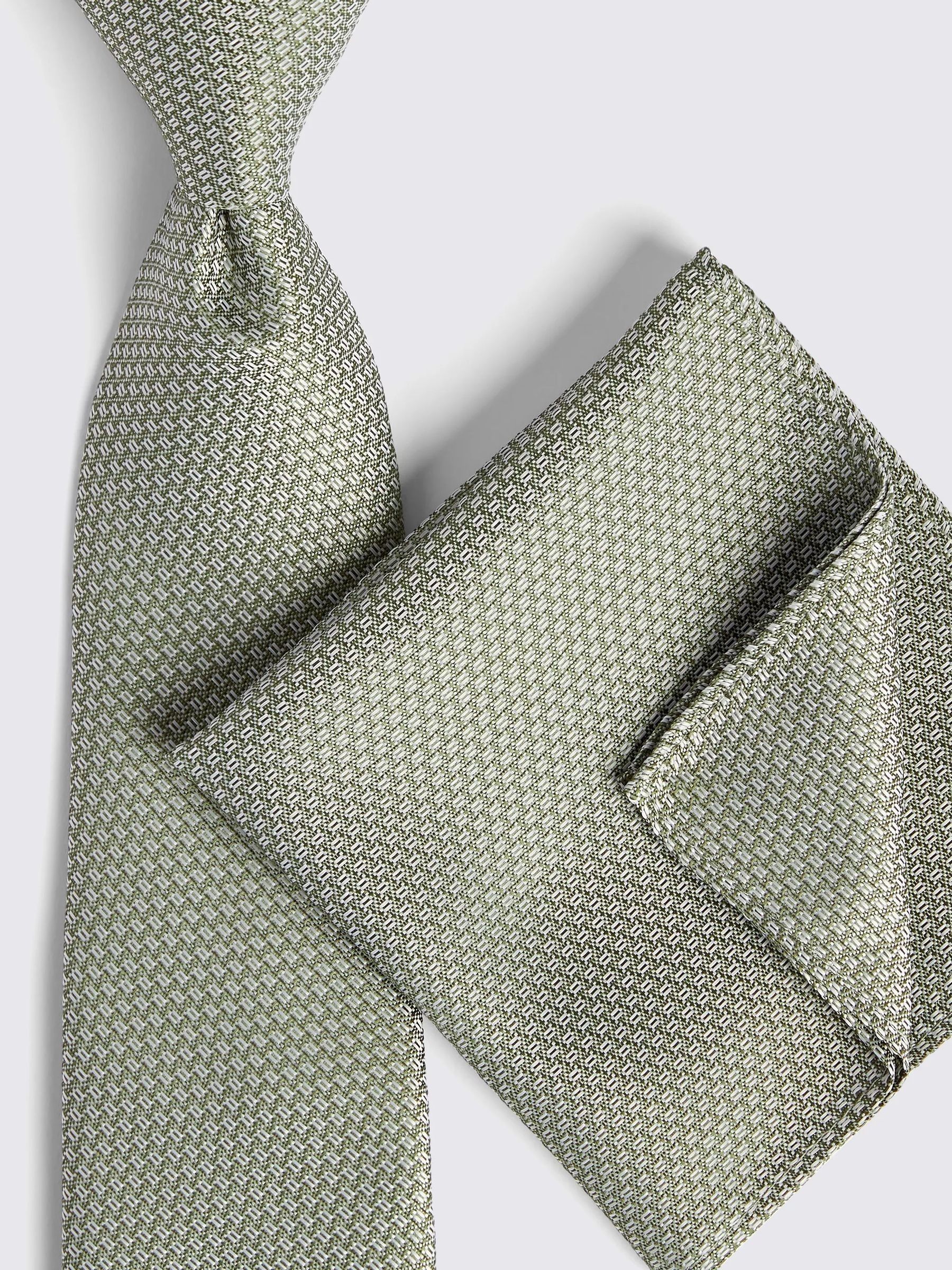 Buy MOSS Sage Textured Tie from the Next UK online shop