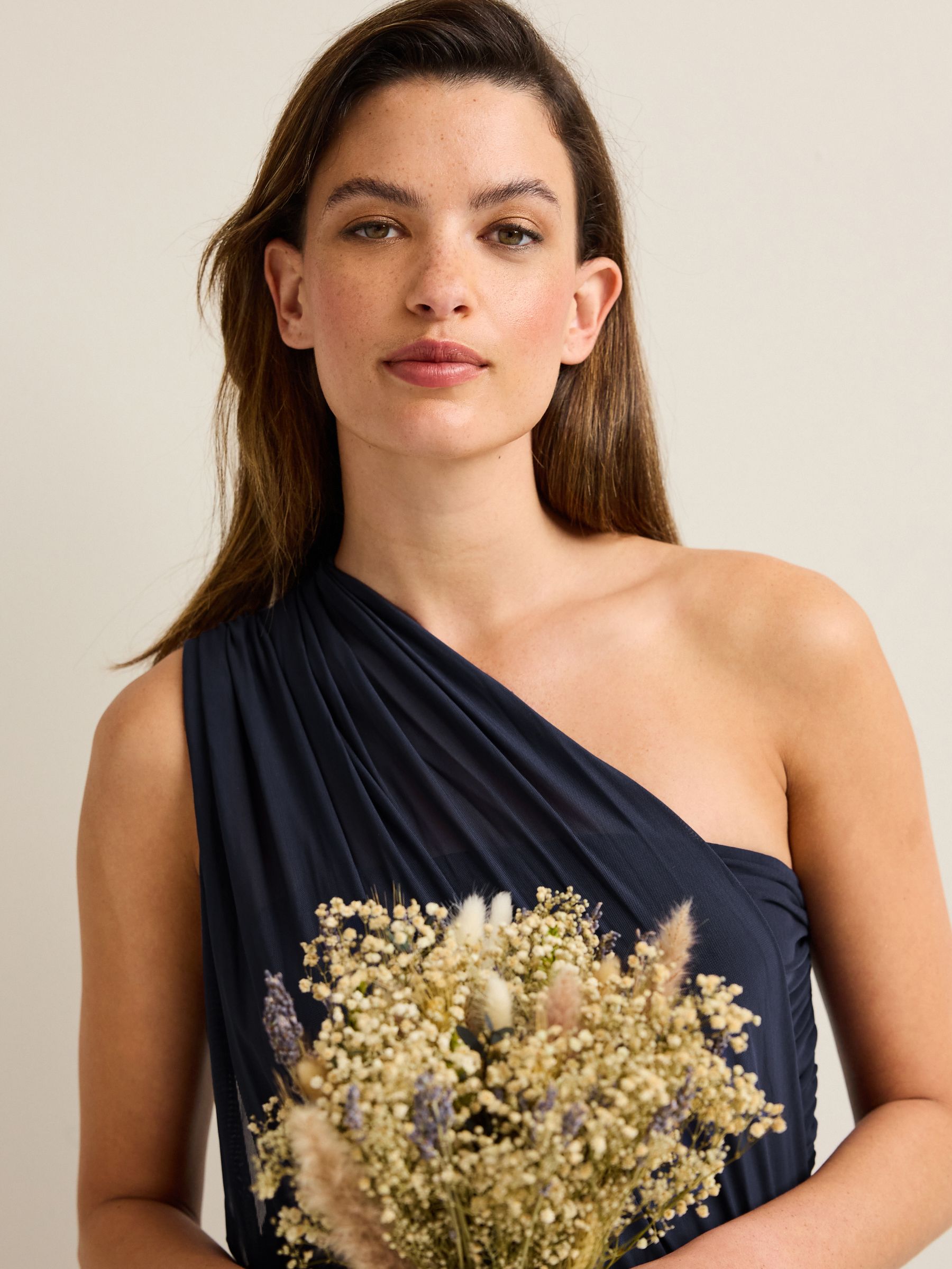 Buy Navy Blue Mesh Multiway Wedding Guest Bridesmaid Maxi Dress from ...