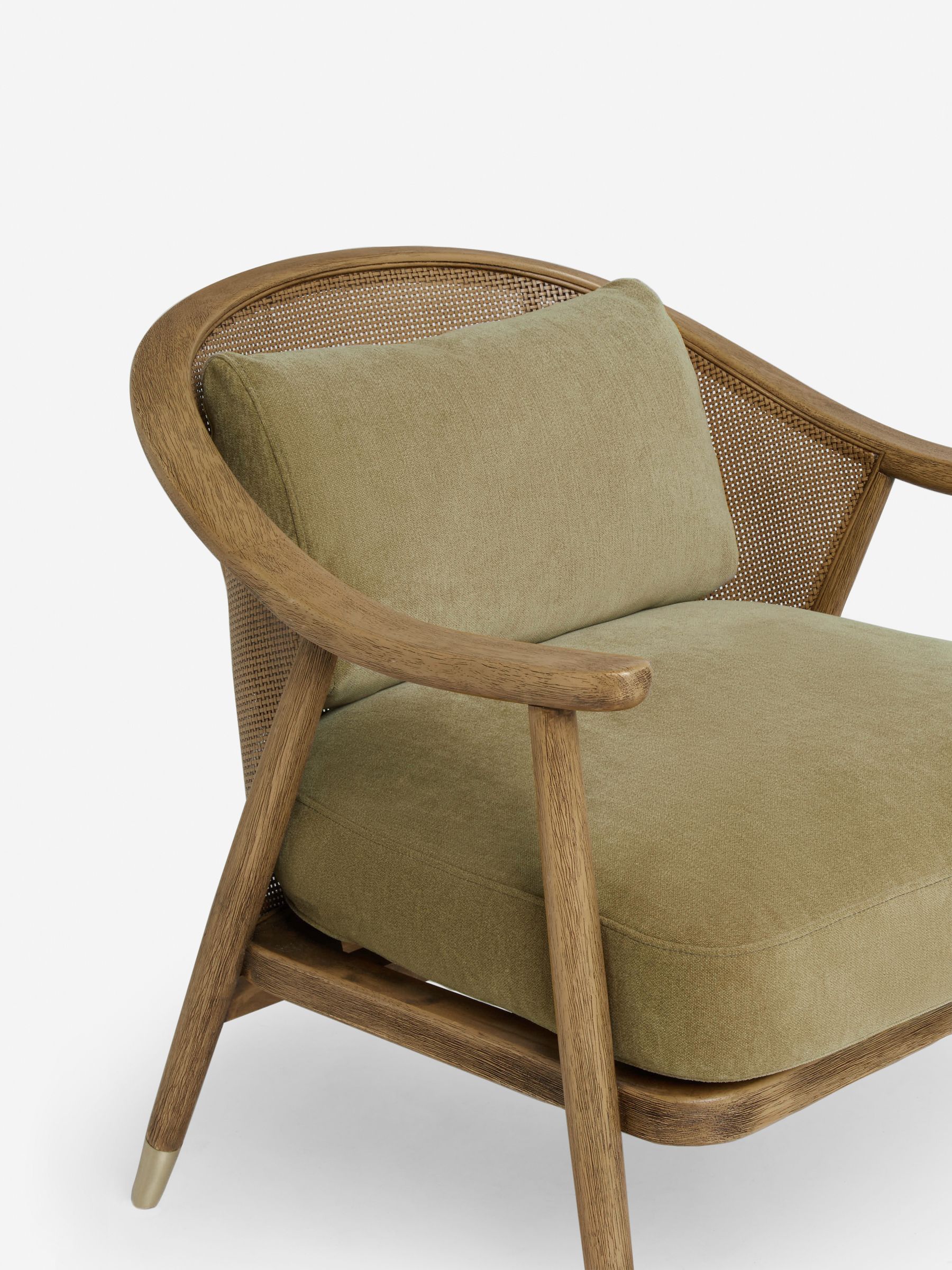 Buy Bronx Frame Relaxed Chenille Light Olive Green Reuben Curved Wooden ...