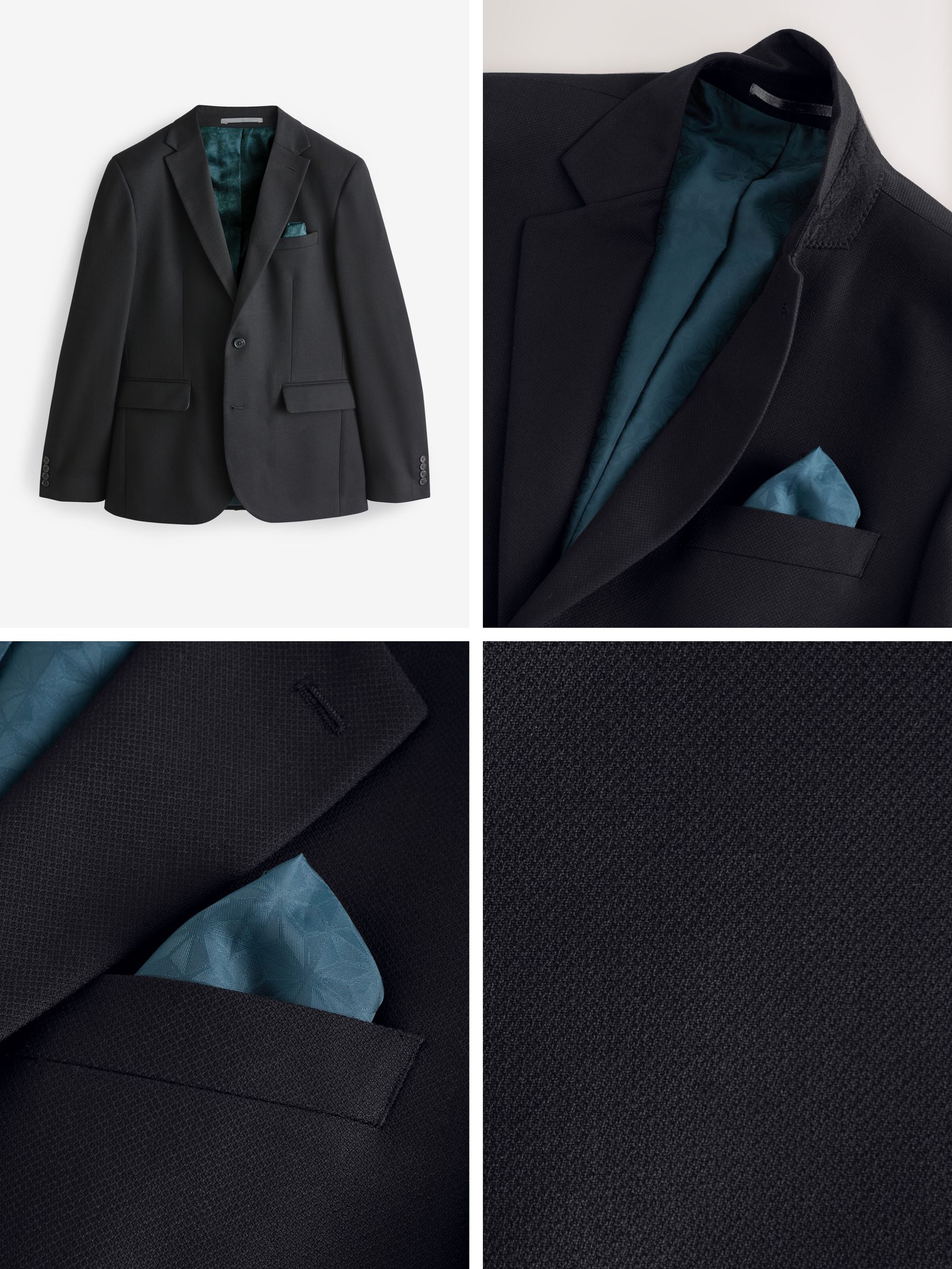 Buy Black Regular Fit Textured Suit Jacket from Next Ireland