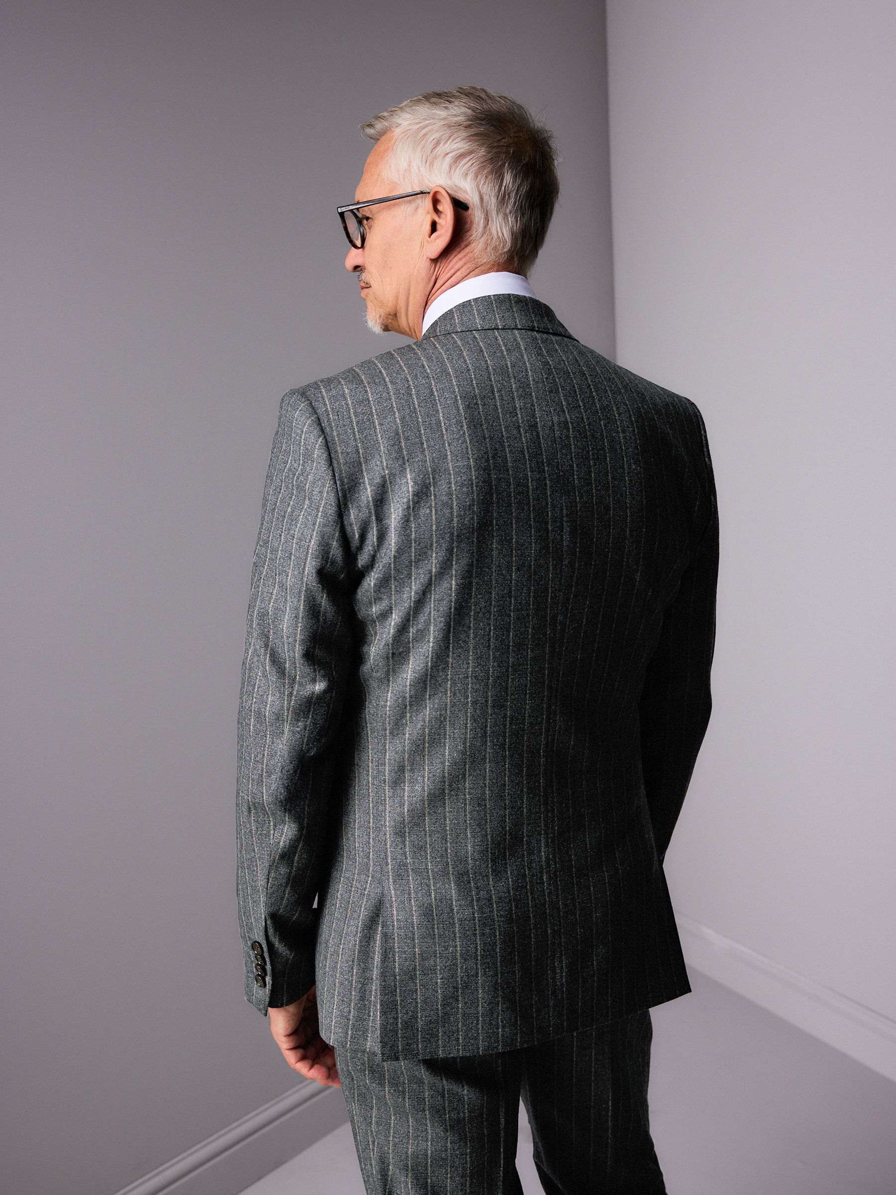 Buy Grey Slim Fit Signature Marzotto Italian Fabric Stripe Suit Jacket ...