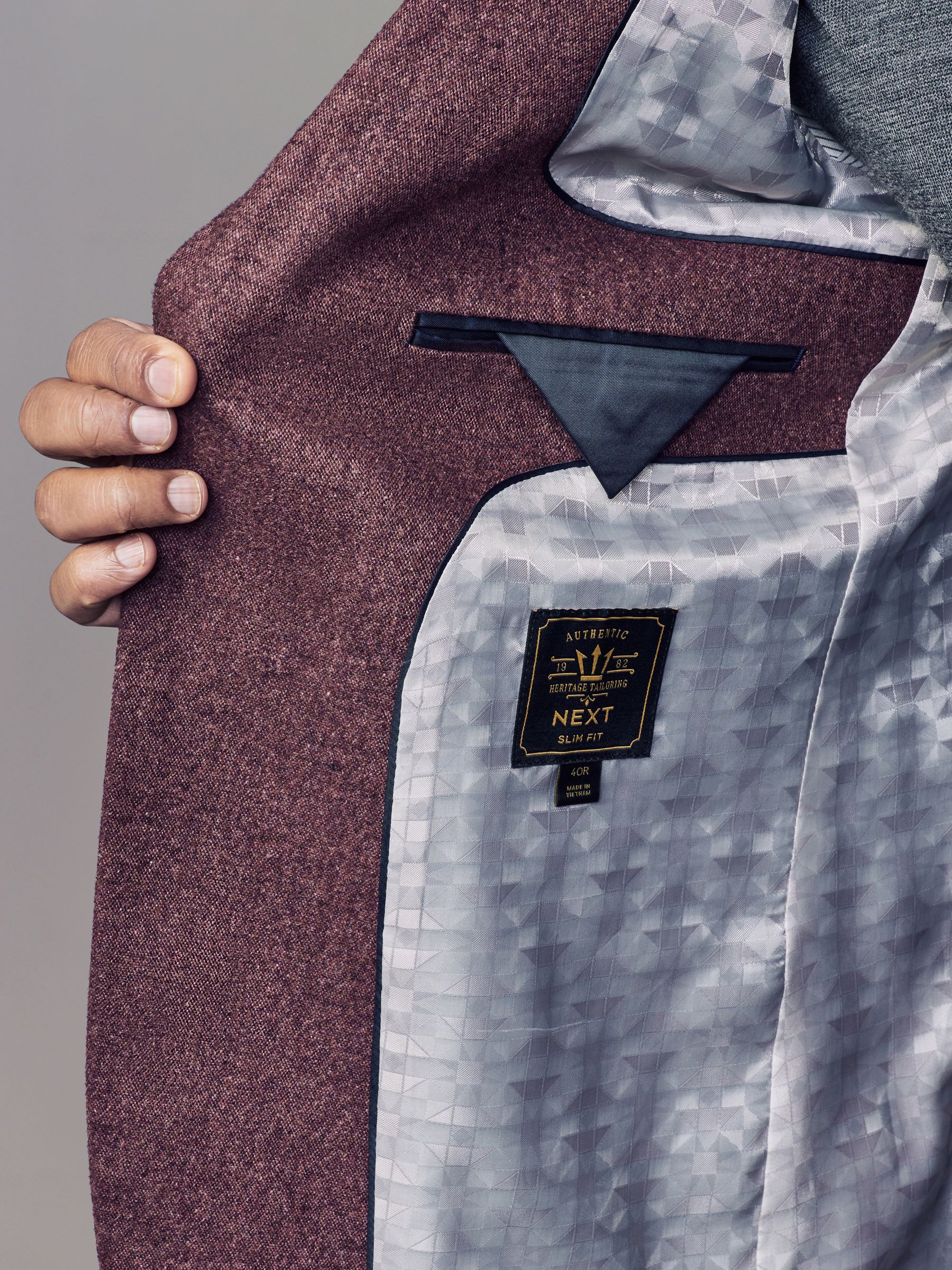 Buy Pink Slim Fit Wool Donegal Suit Jacket from Next Saudi Arabia