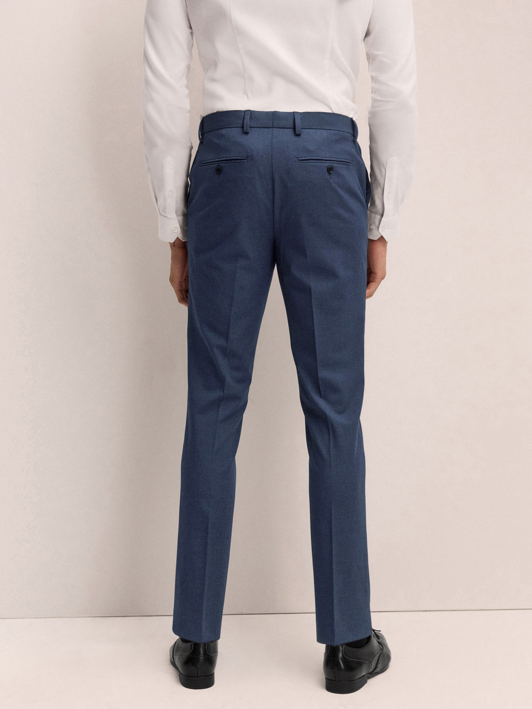 Buy Mid Blue - Slim Fit - Muscle FIt Motionflex Stretch Suit Trousers ...