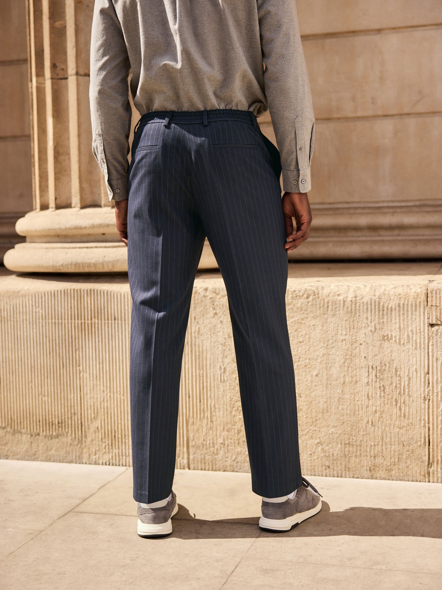 Buy Navy Blue Stripe Formal Joggers from the Next UK online shop